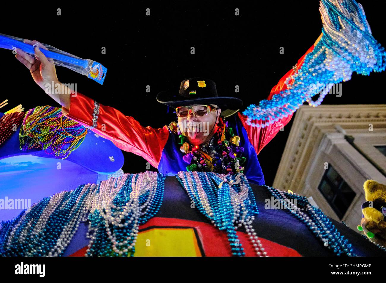 Mobile, Alabama, USA. 11th Feb, 2022. A float rider with the Conde ...