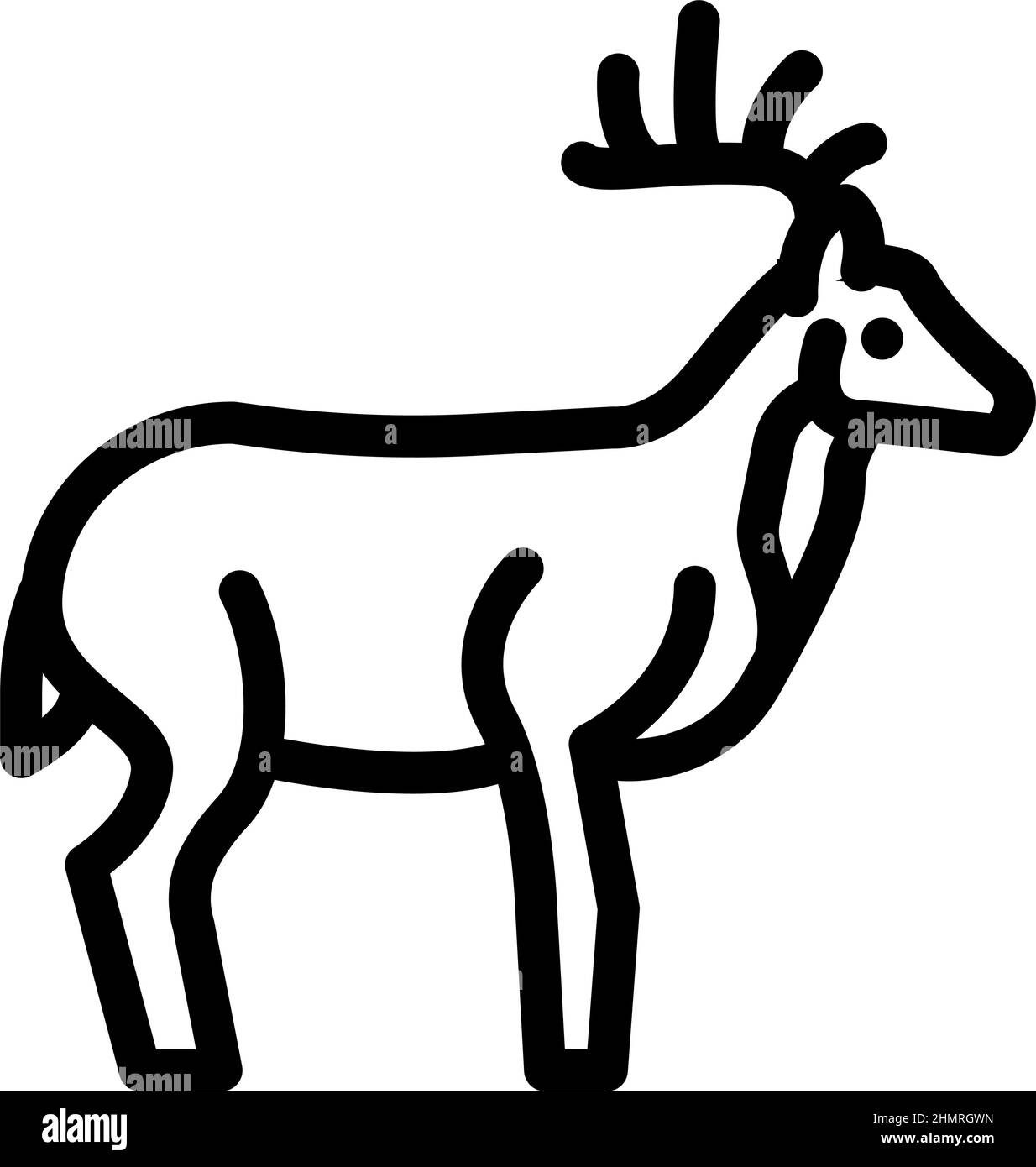 deer animal line icon vector illustration Stock Vector Image & Art - Alamy