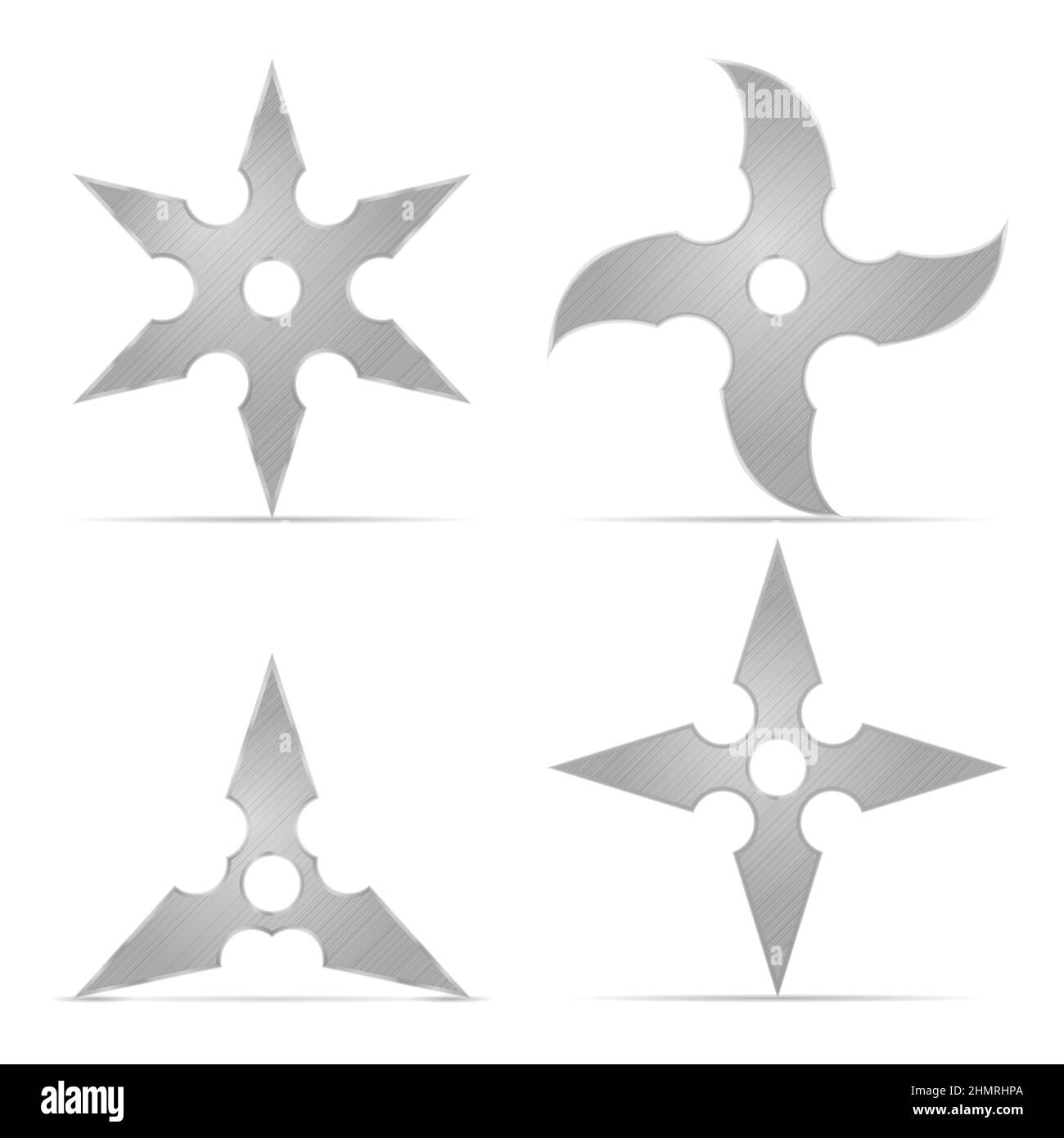 Shuriken set on a white background. Vector illustration Stock Photo - Alamy