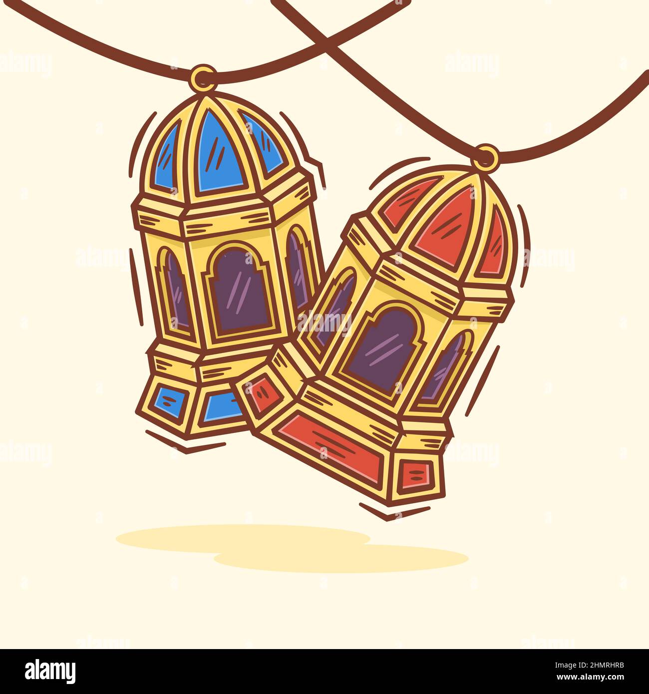 Hand drawn lantern cartoon illustration Stock Vector Image & Art - Alamy