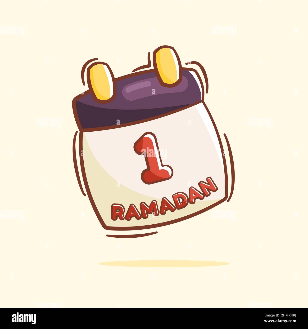 Hand drawn calender of ramadan cartoon illustration Stock Vector Image ...