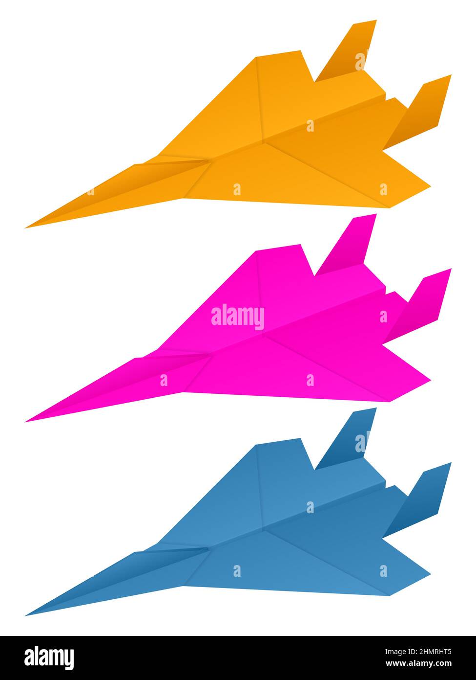 Paper airplane set on a white background. Vector illustration Stock ...