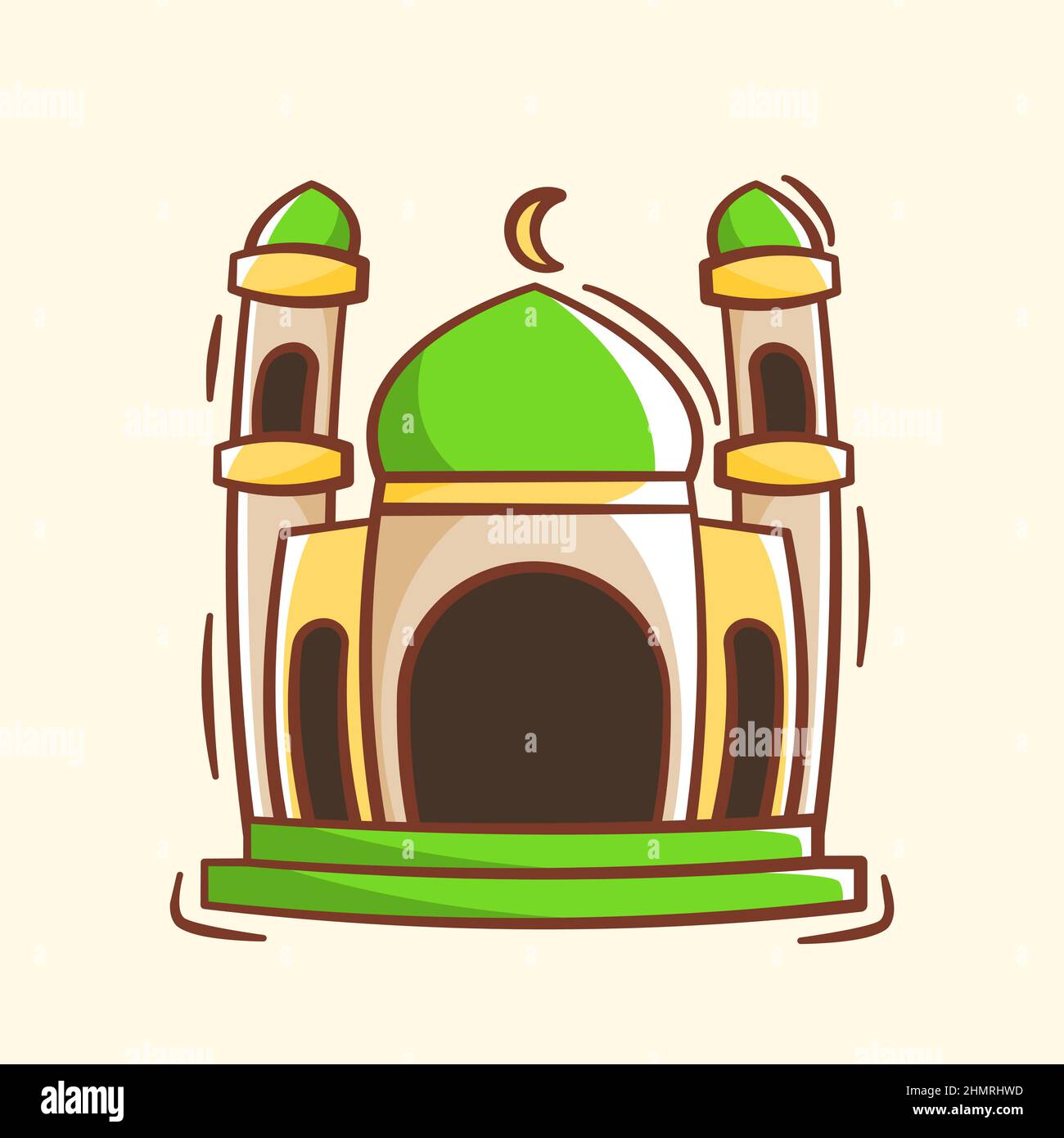 Hand drawn mosque cartoon illustration Stock Vector Image & Art - Alamy