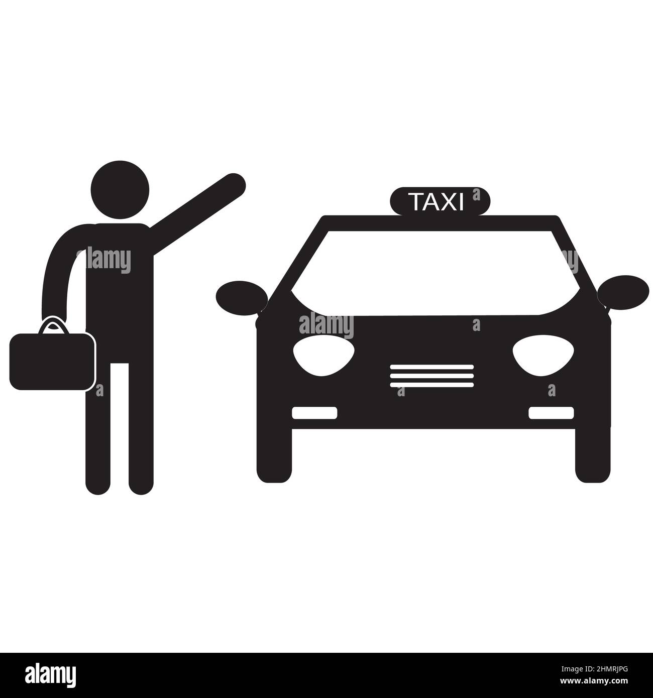 person catching taxi icon on white background. taxi sign. passenger ...