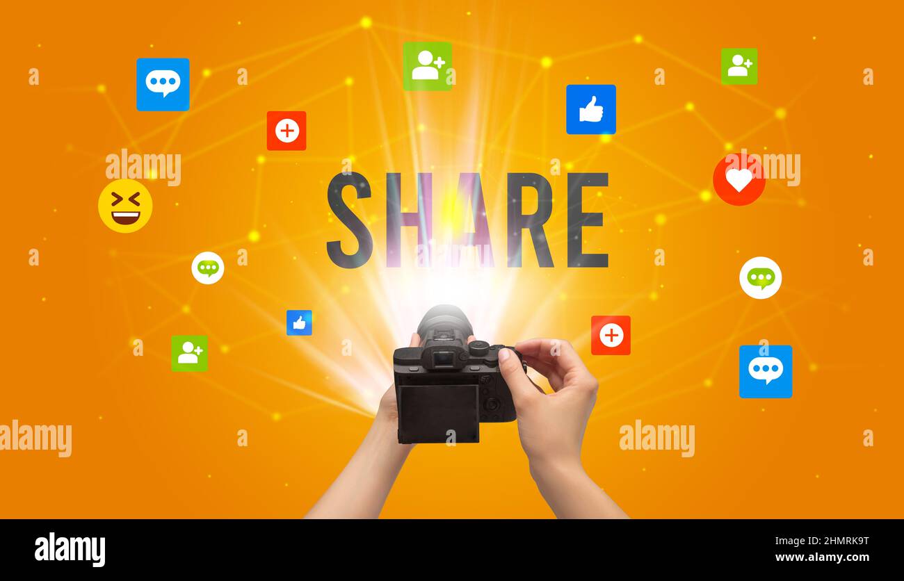 Using camera to capture social media content Stock Photo - Alamy