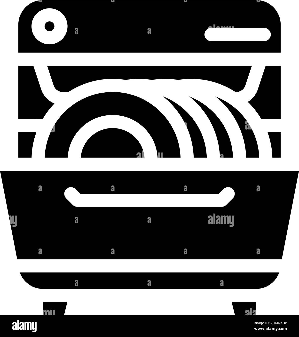 dishwasher for washing plates and glasses glyph icon vector ...