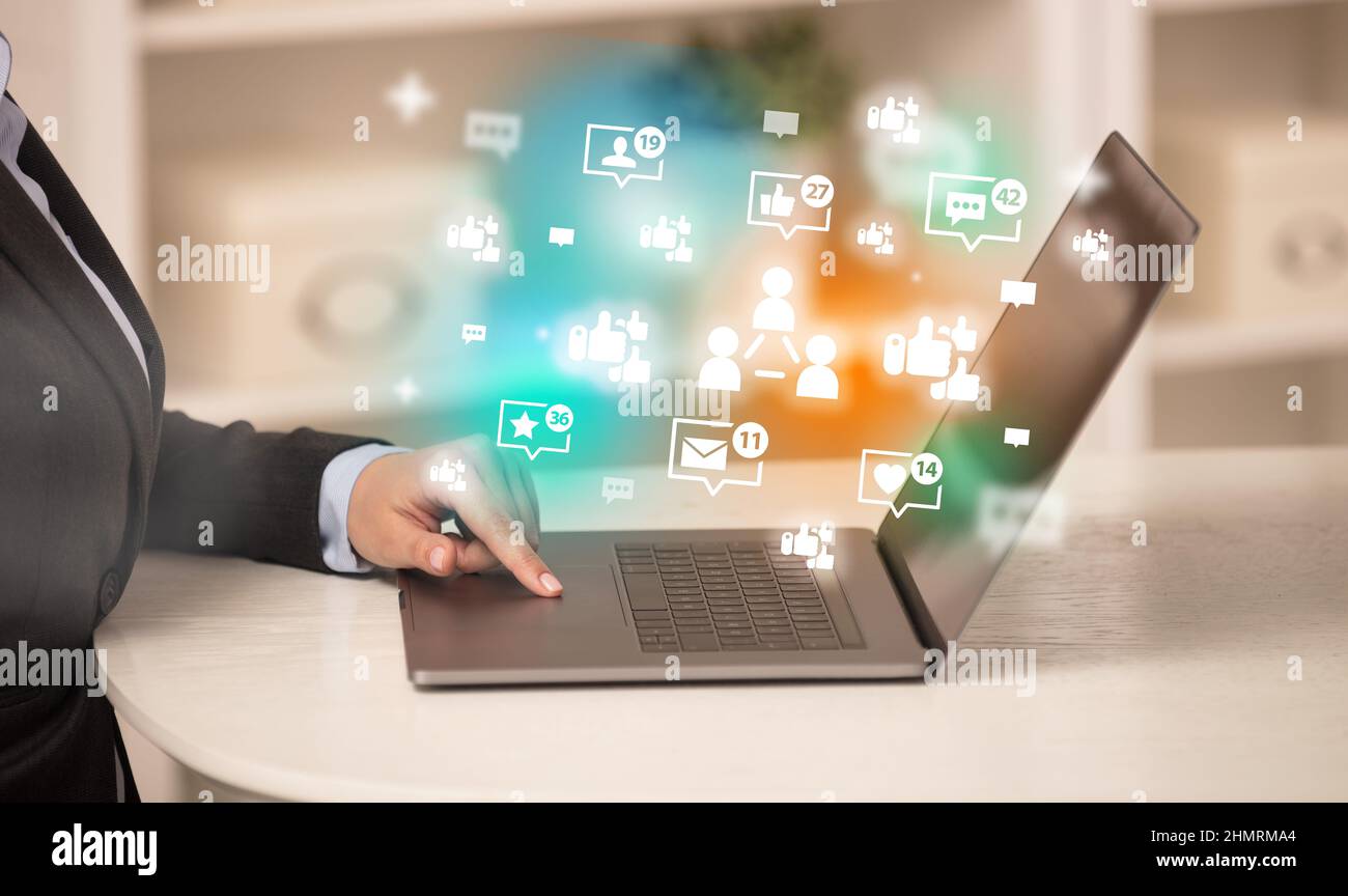 Young person surfing on social media network Stock Photo - Alamy