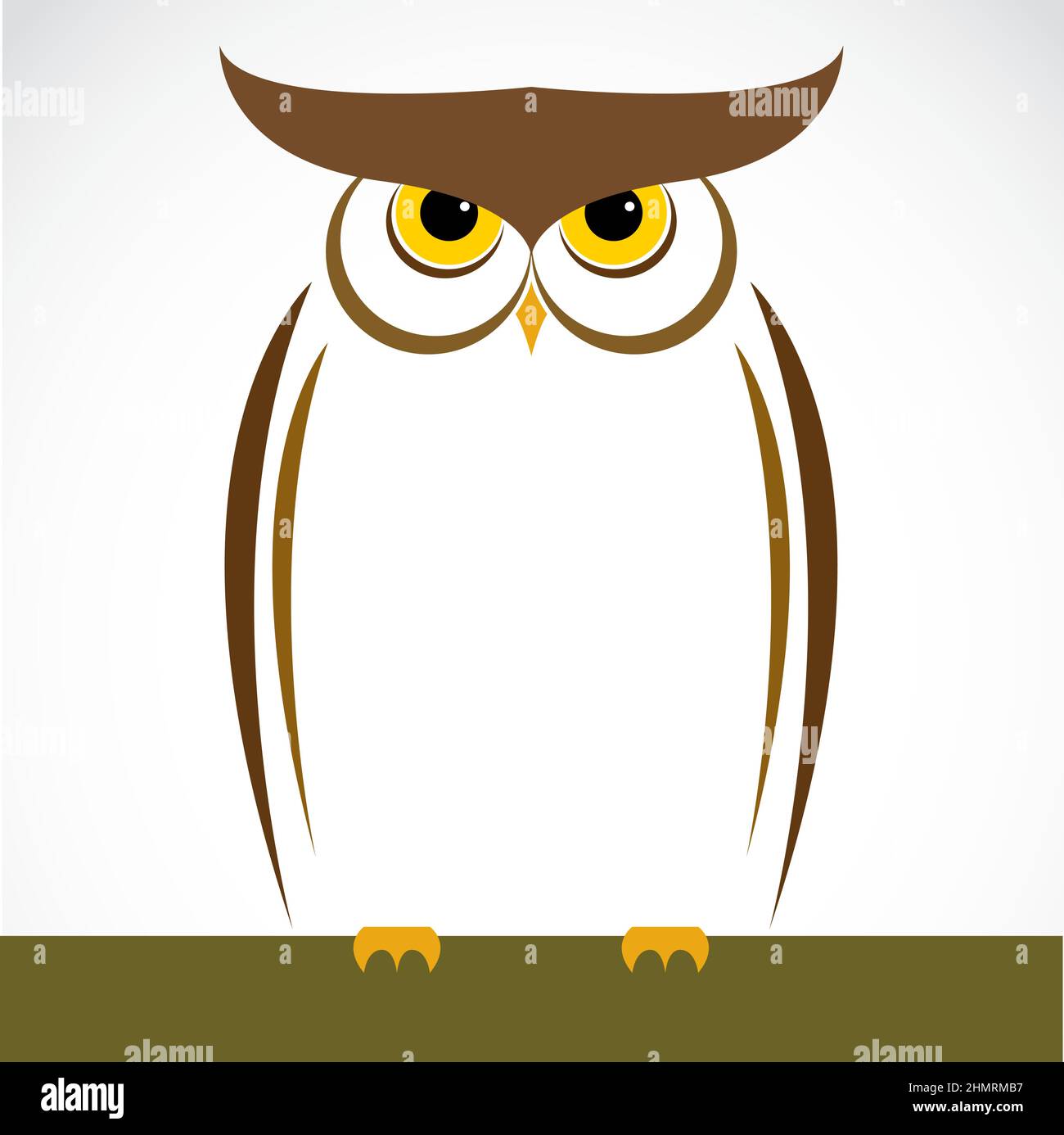 Vector image of an owl on white background. Easy editable layered ...