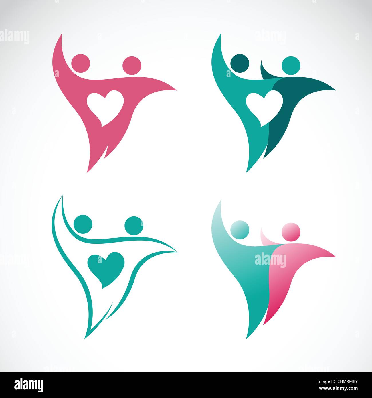 Vector image of people and heart on white background, People Logo ...