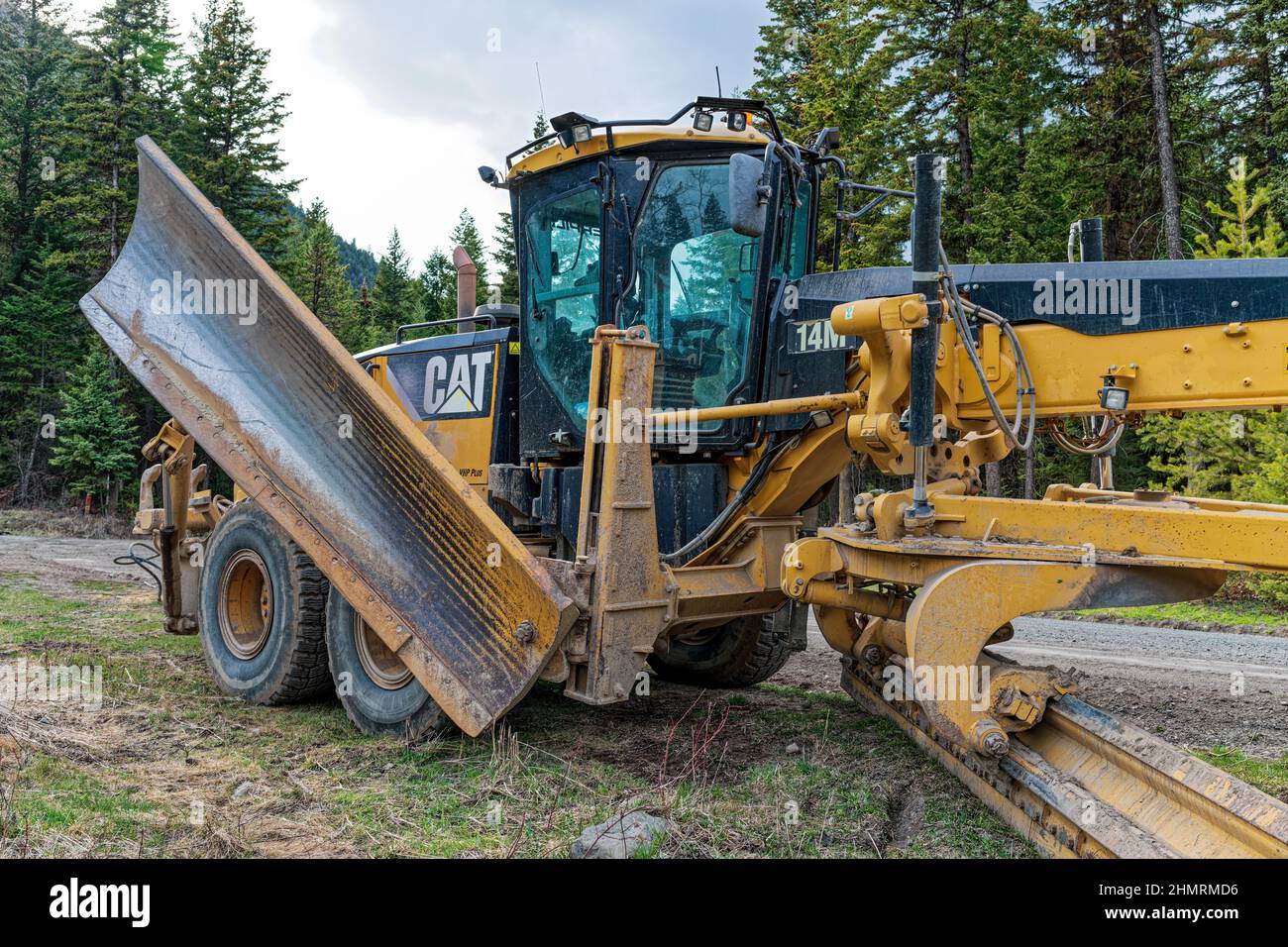 The moldboard of a Caterpillar 14M Motor Grader parked near Pass Lake ...