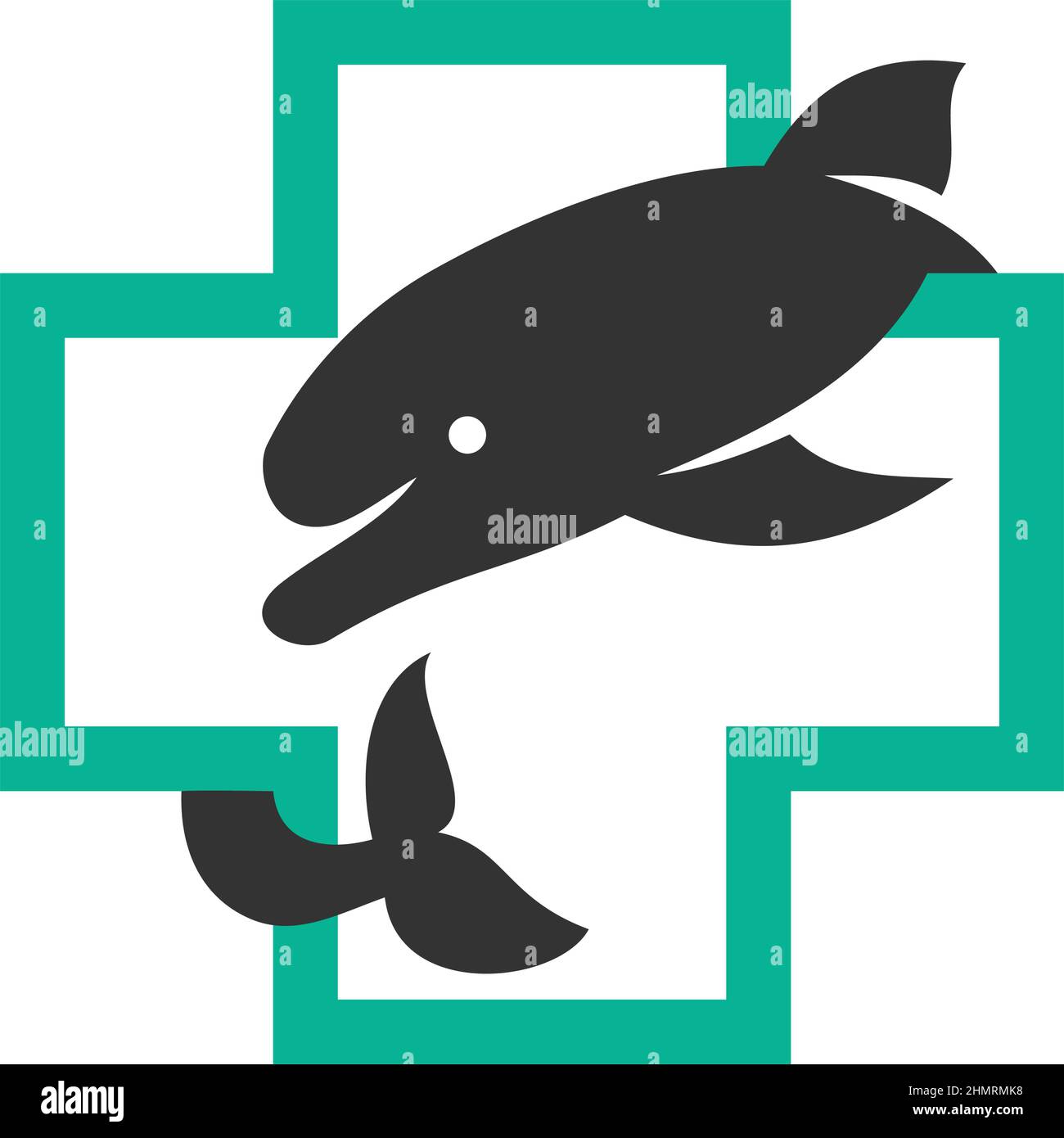 cross medical dolphin Icon Illustration Brand Identity Stock Vector ...