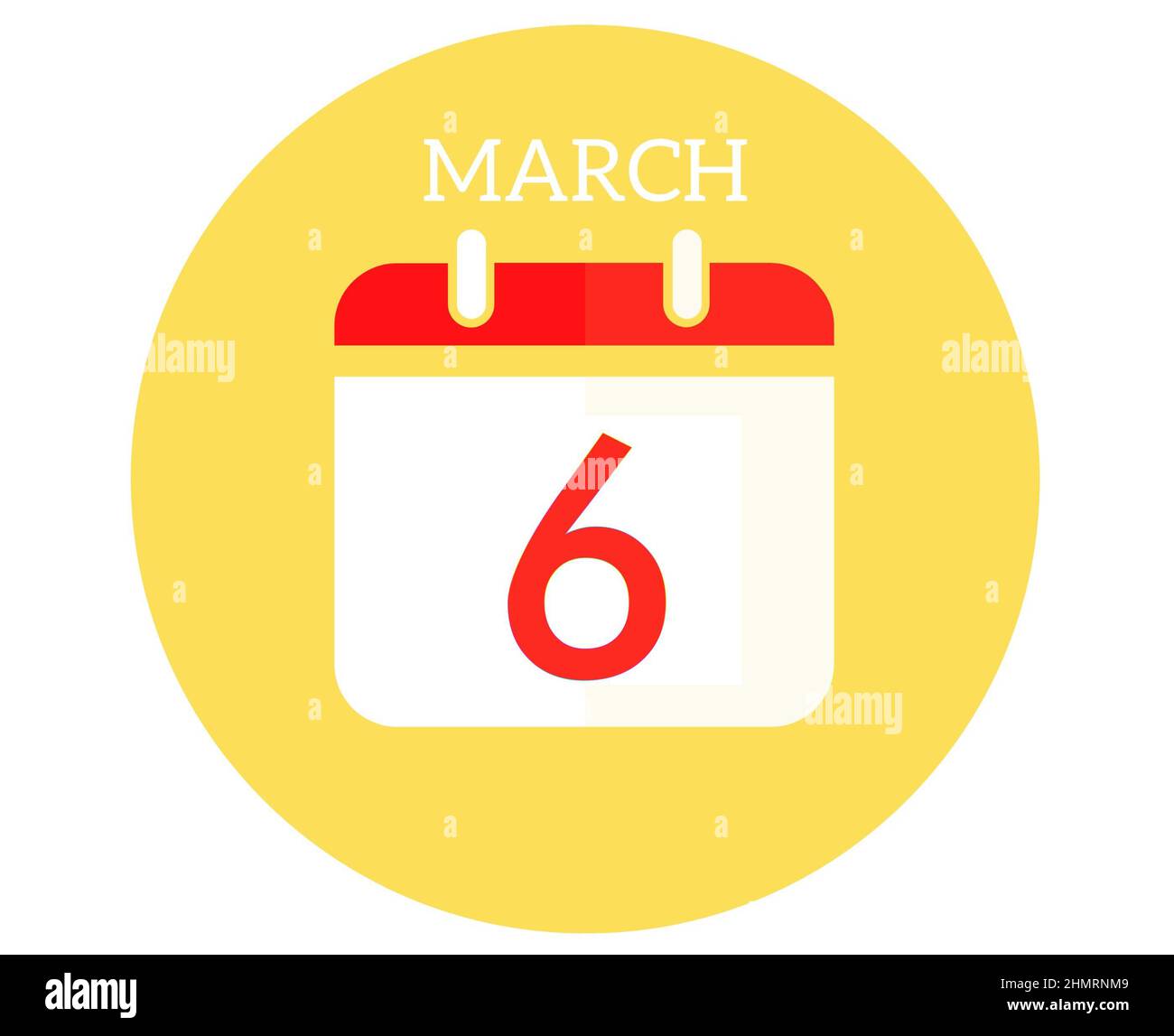 March 6 calendar flat icon Stock Photo - Alamy