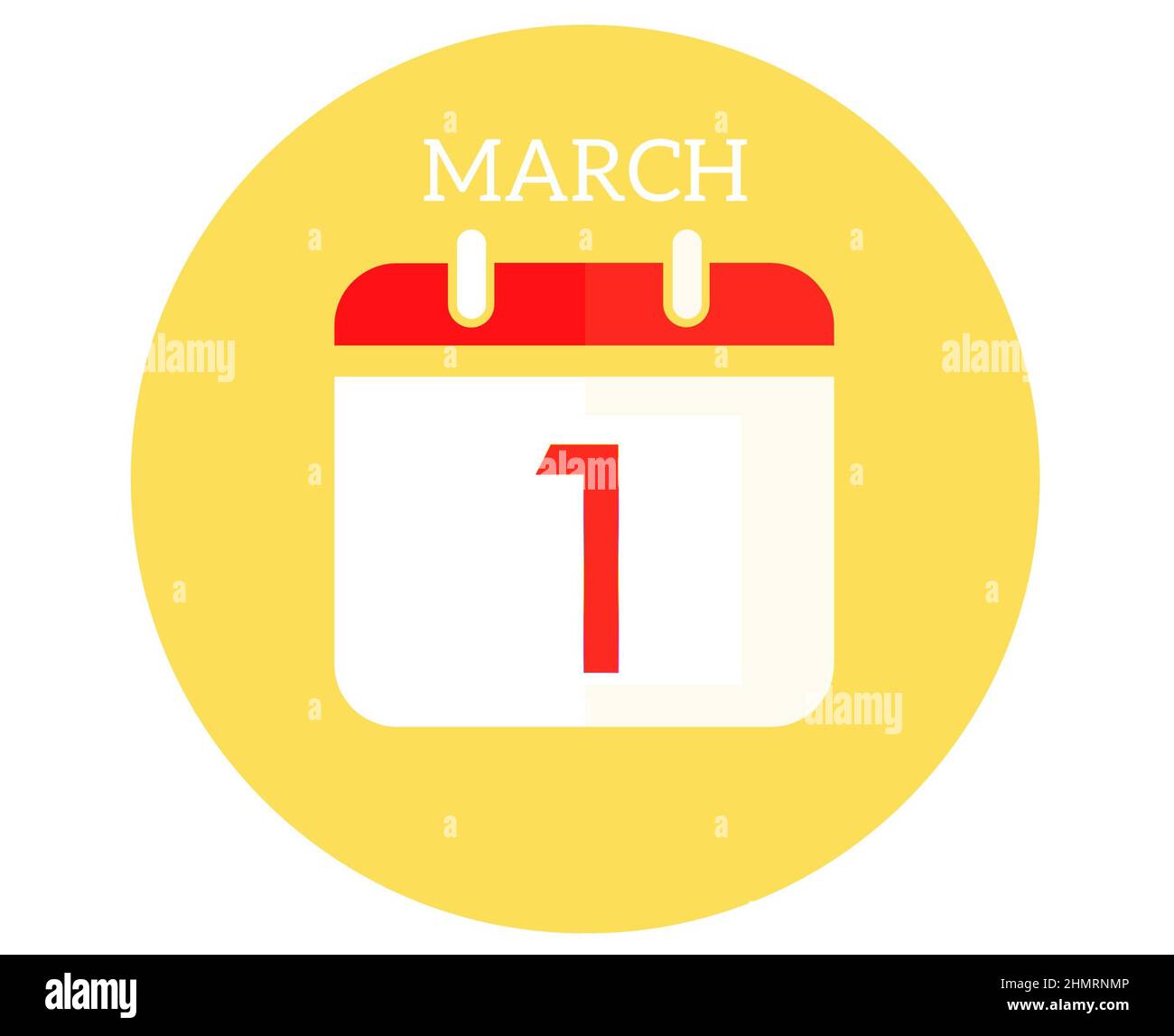 March 1 calendar flat icon Stock Photo - Alamy