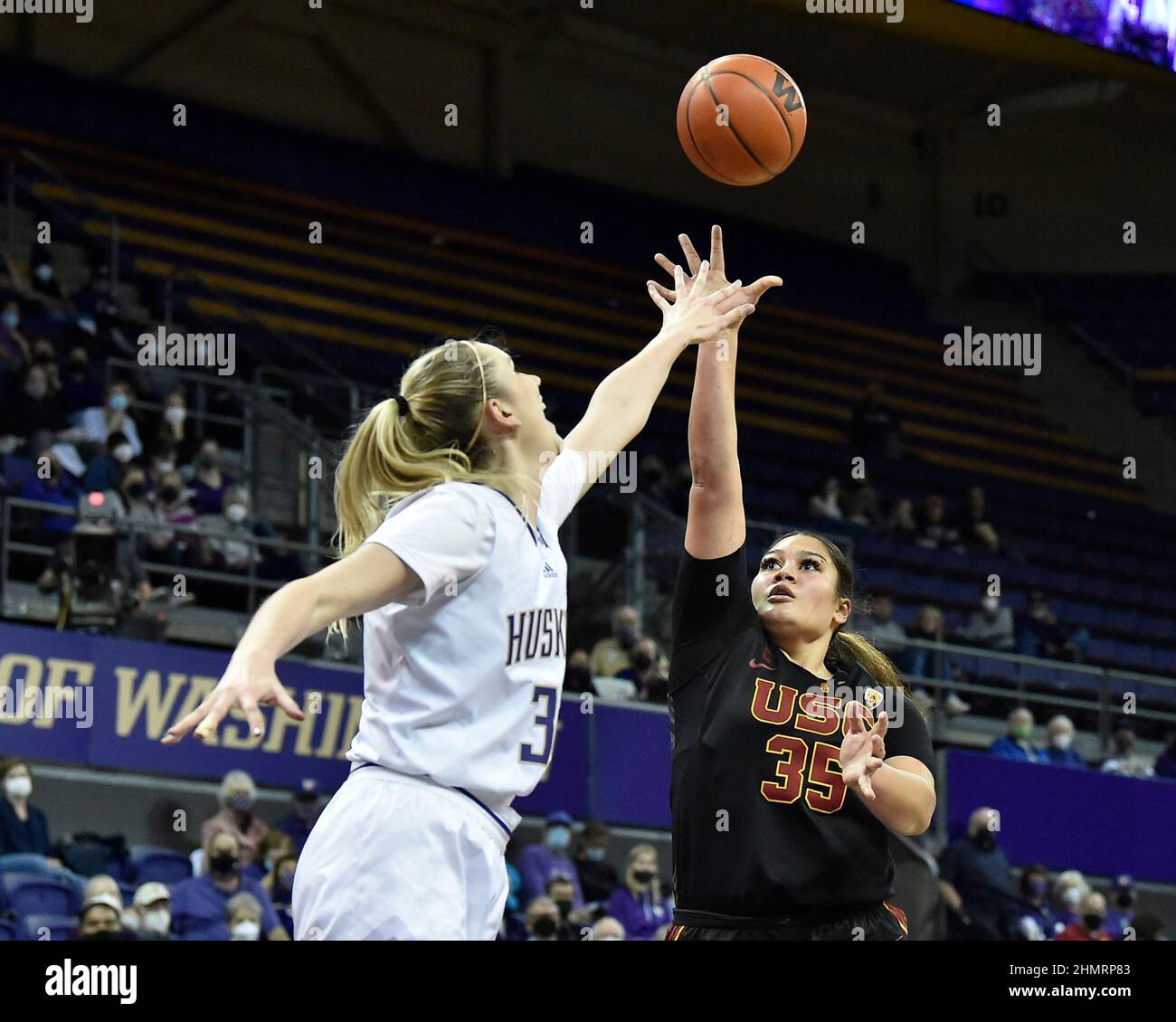 February 11, 2022: USC forward Alissa Pili shoots over Washington ...