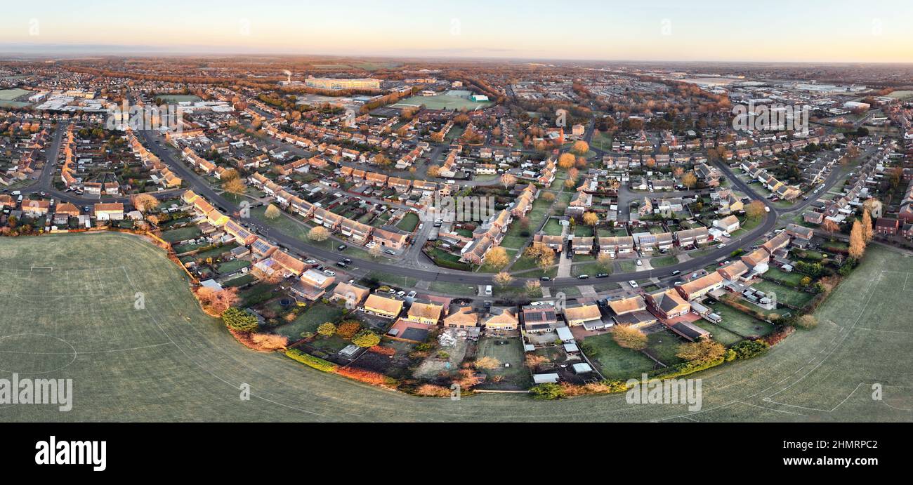 Peterborough, UK. 11th Feb, 2022. A composite panorama of the Netherton ...