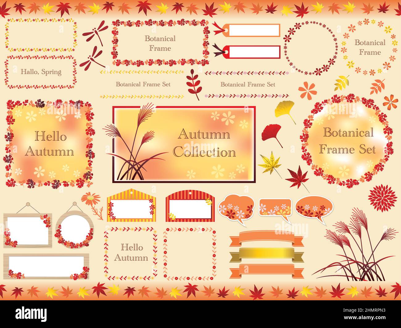 Garden in autumn colors Stock Vector Images - Alamy