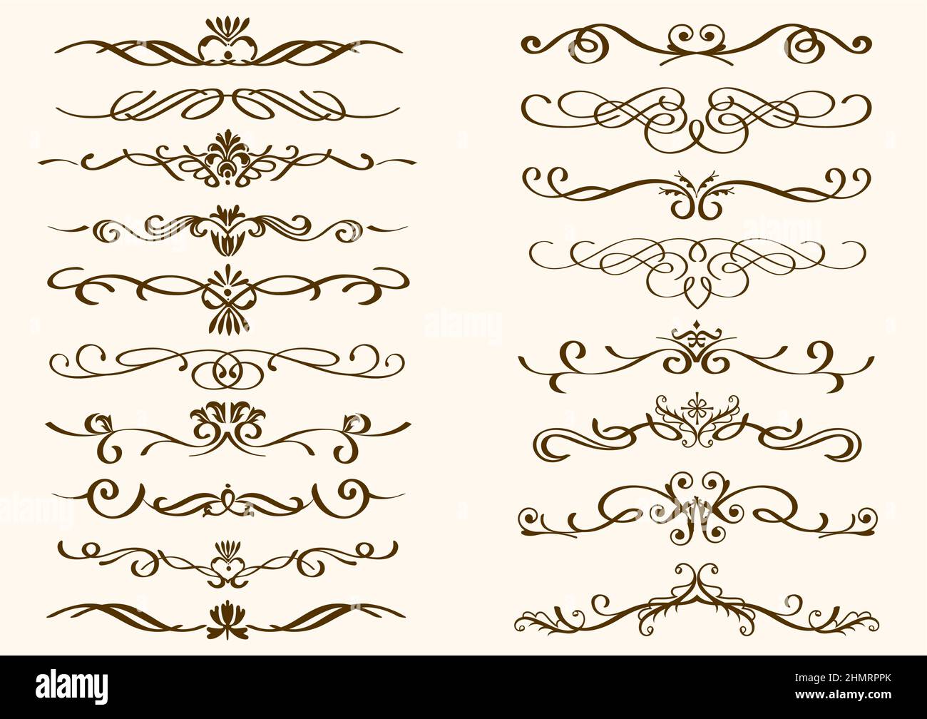 Set of vintage borders isolated on a plain background. Vector ...