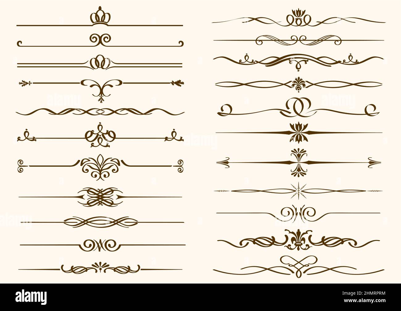 Set of vintage borders isolated on a plain background. Vector ...