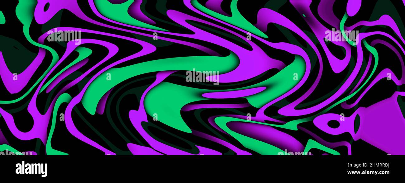 Bright multicolor curved lines background. Shiny neon wavy pattern ...