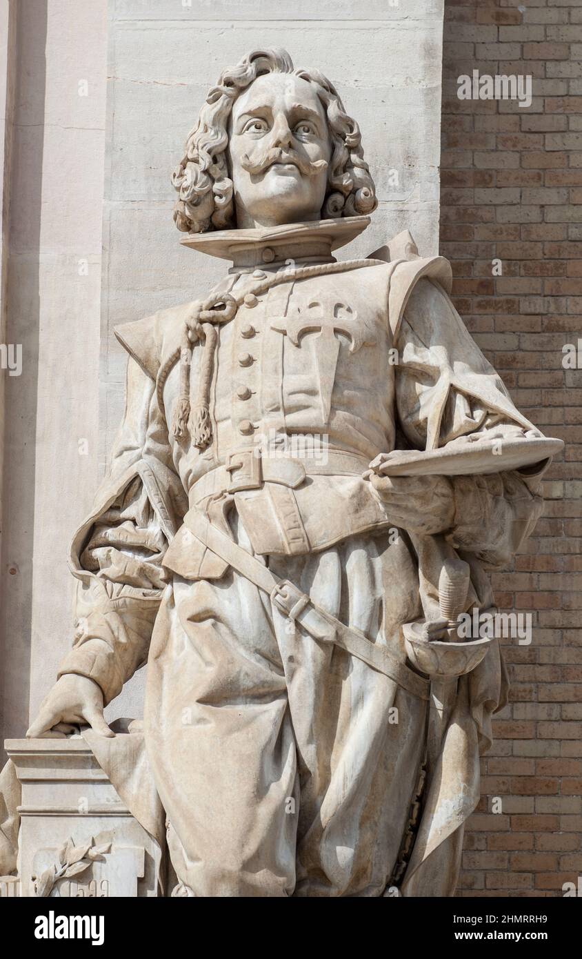 Madrid, Spain - March 6th, 2021: Diego Velazquez painter statue ...