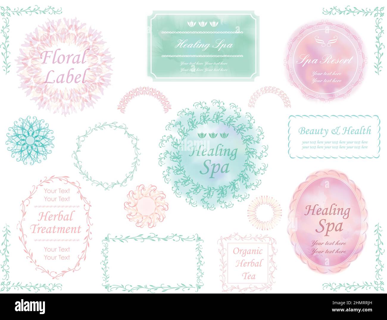 Set of pastel-colored labels isolated on a white background, vector ...