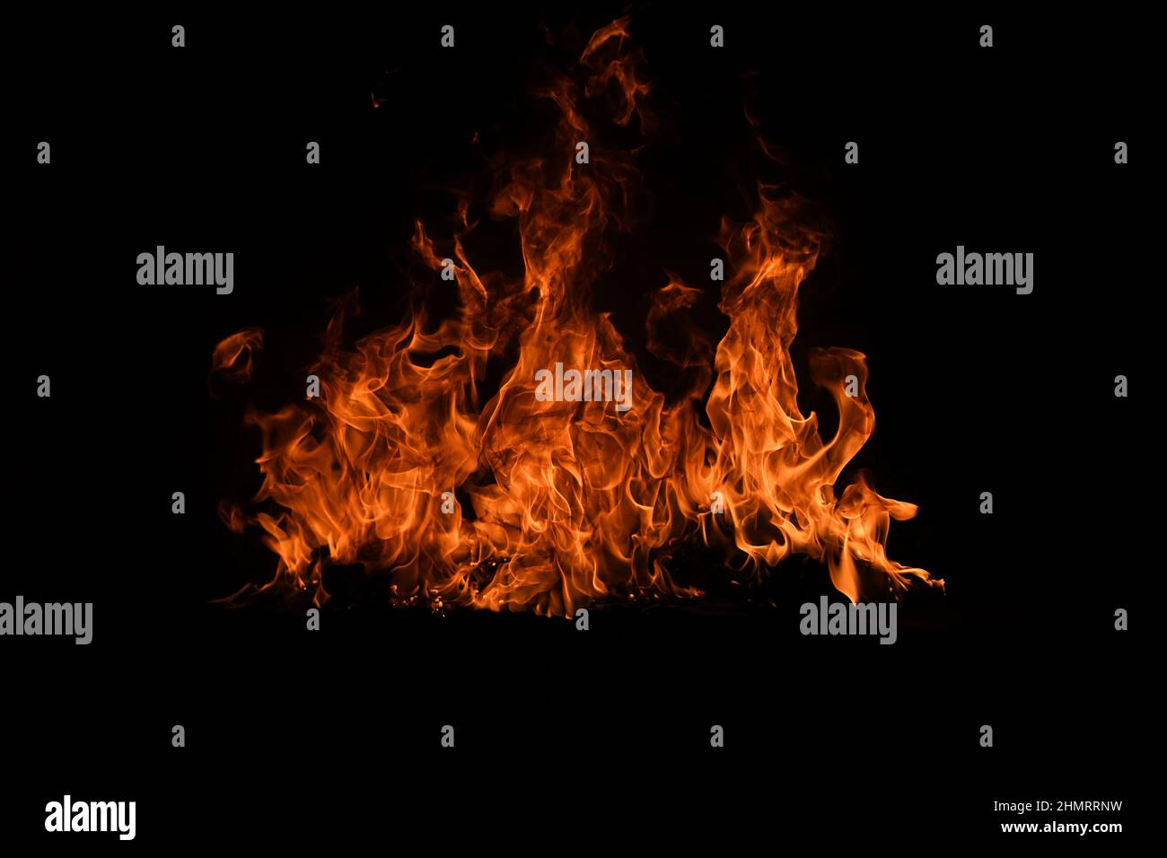 Fire flames isolated on black background. Fire burn flame isolated ...