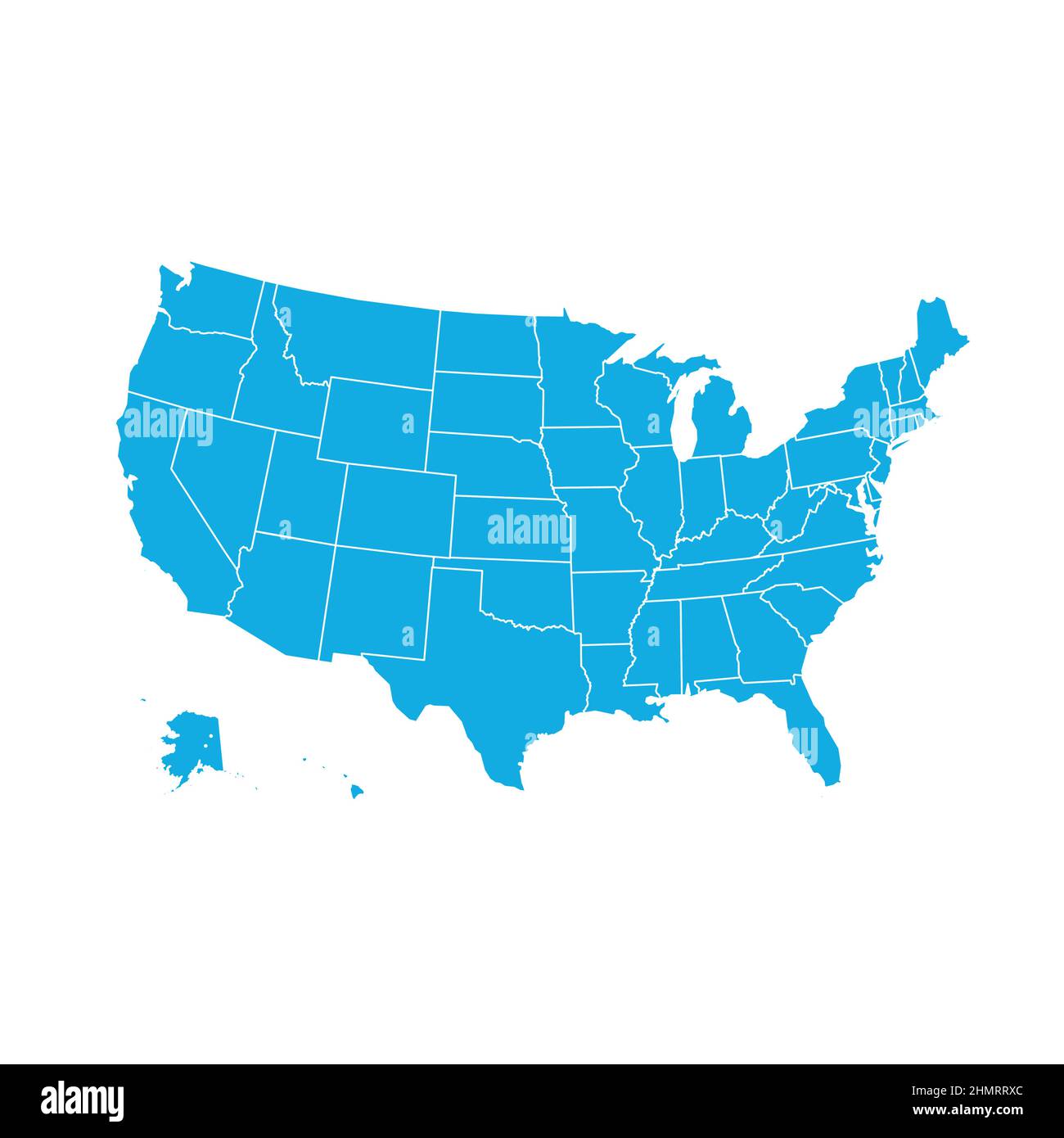 Map of America. USA in blue Stock Vector Image & Art - Alamy