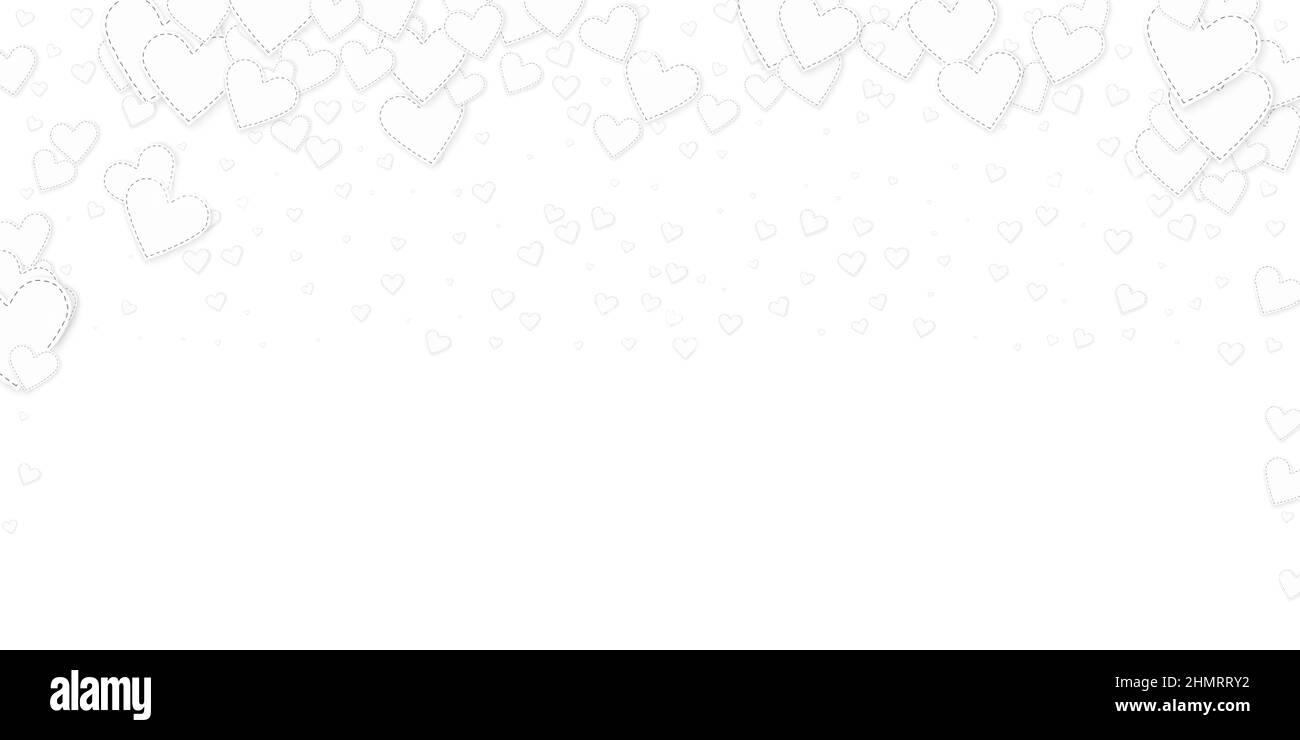 White heart love confettis. Valentine's day falling rain flawless ...
