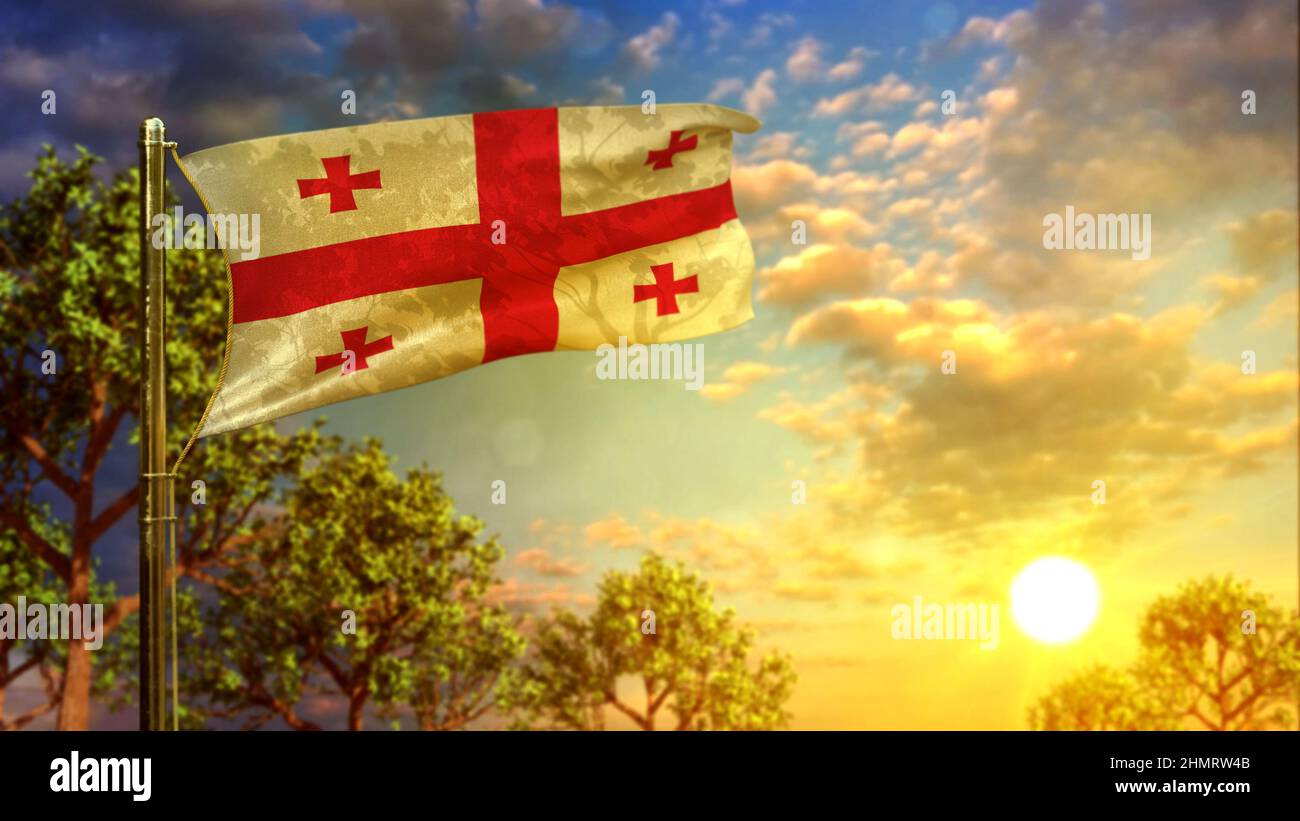 3d georgia flag hi-res stock photography and images - Alamy