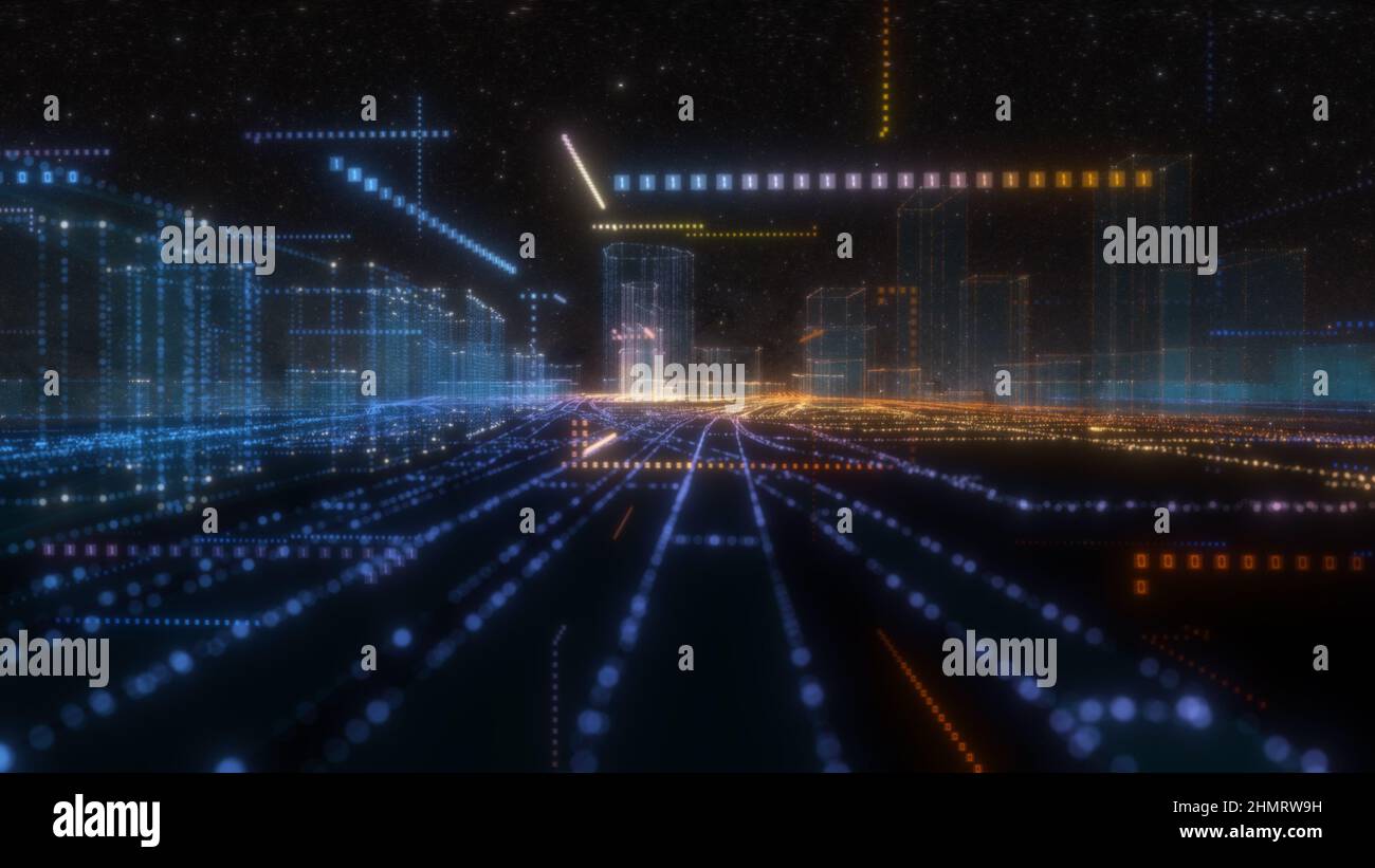 Futuristic Smart Digital City. Smart City And Technology Business ...