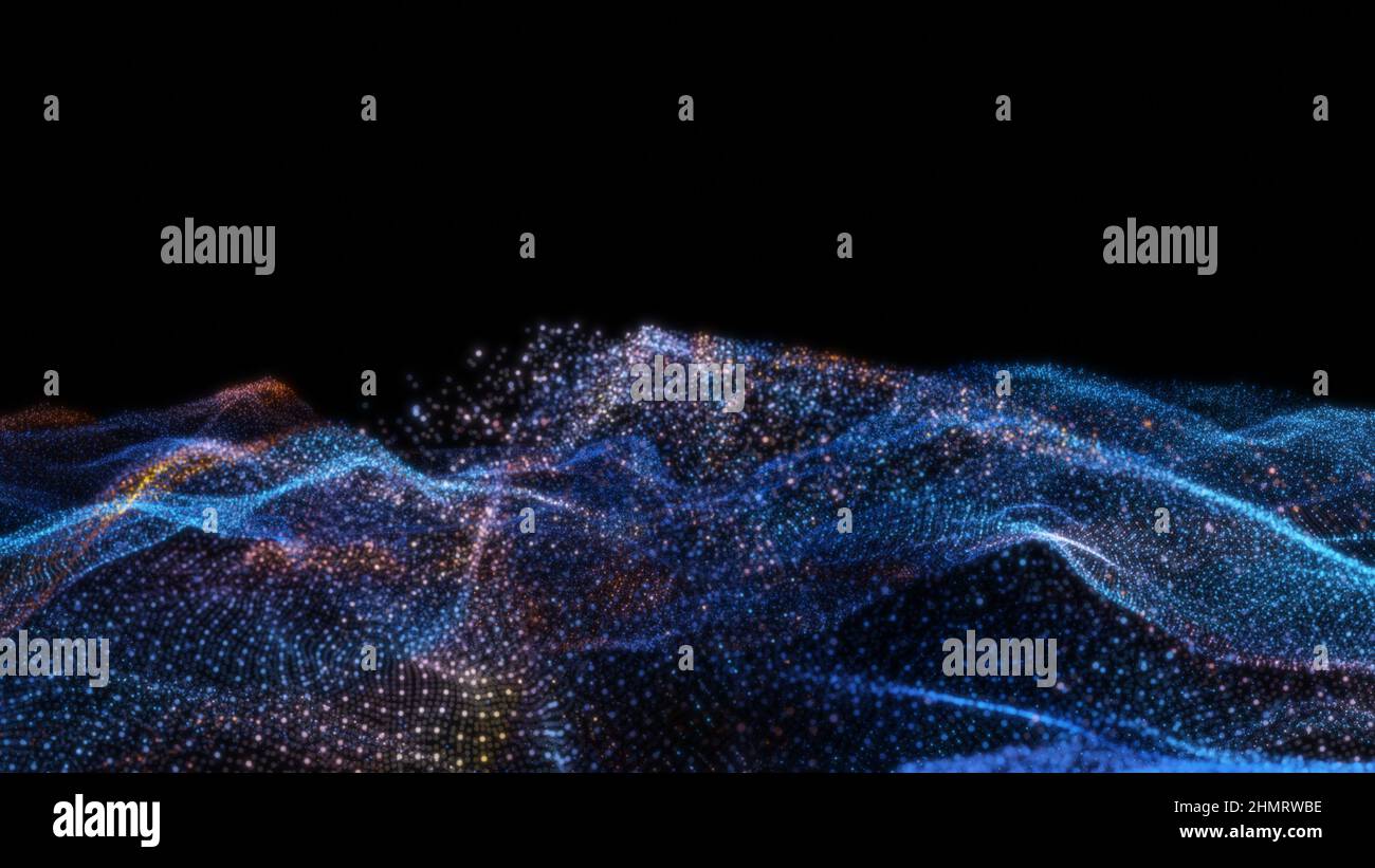 Abstract particle waves with depth of field effect Stock Photo - Alamy