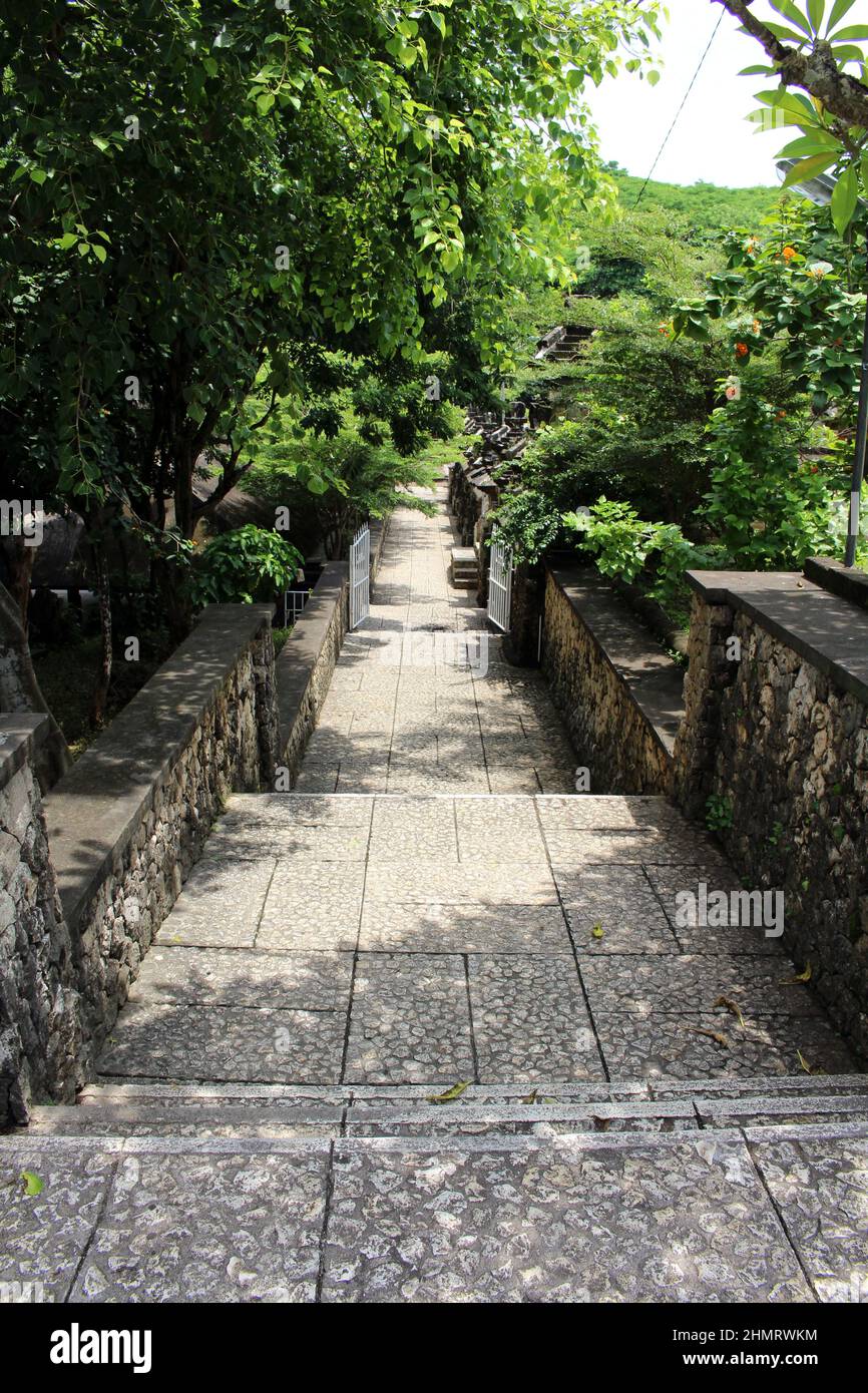 Stairs around Uluwatu Temple complex in Bali. Taken January 2022 Stock ...