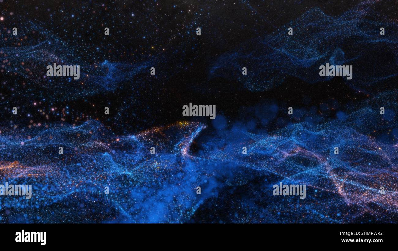 Abstract particle waves with depth of field effect Stock Photo - Alamy