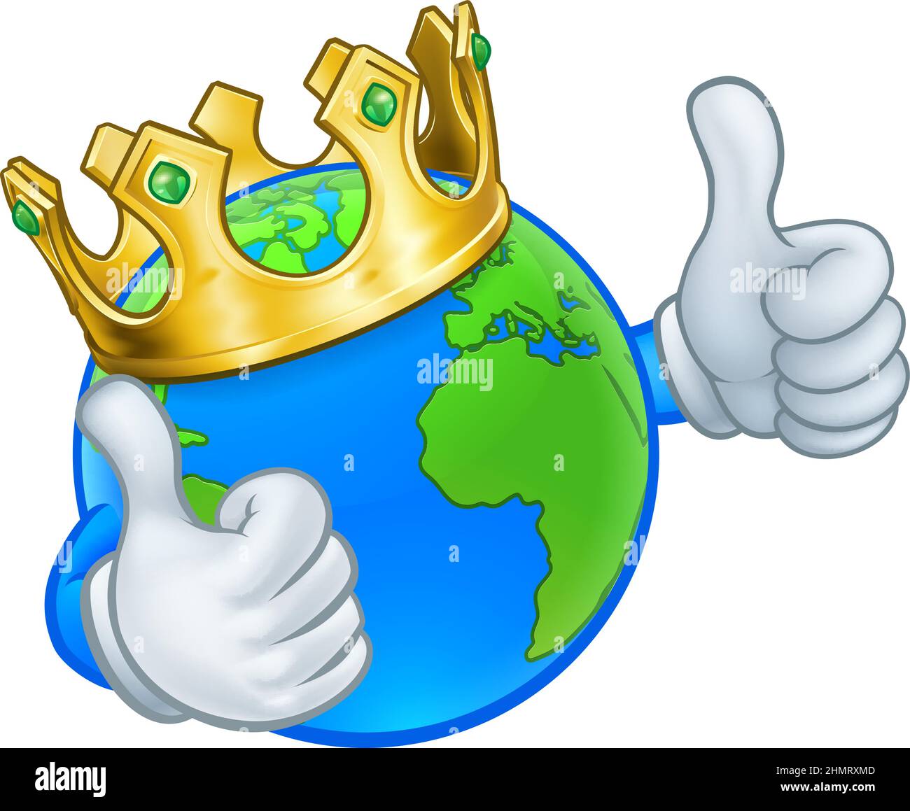 Crown Earth Globe World Mascot Cartoon Character Stock Vector Image ...