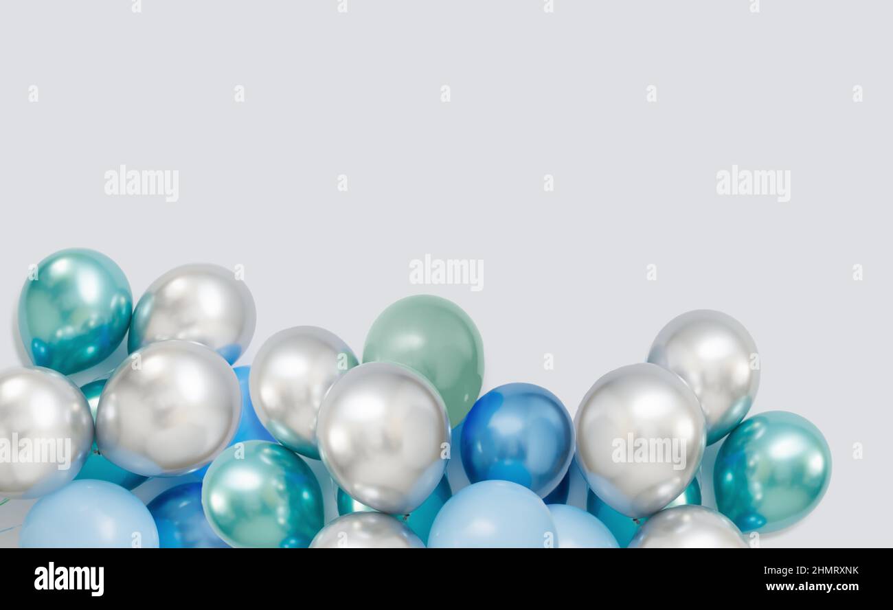 Silver balloon border hi-res stock photography and images - Alamy