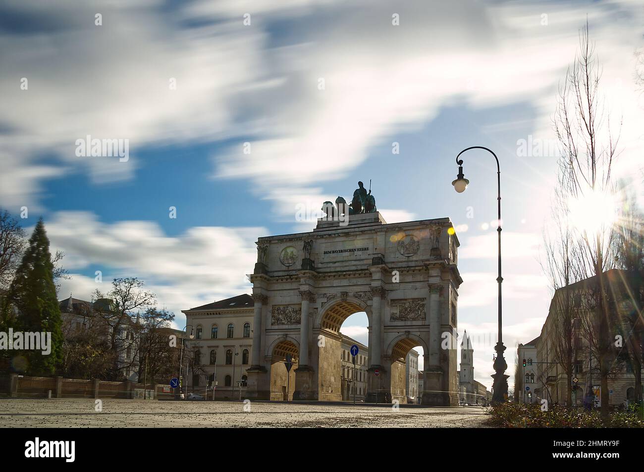 Famous Victory gate in Munich on the morning Stock Photo - Alamy