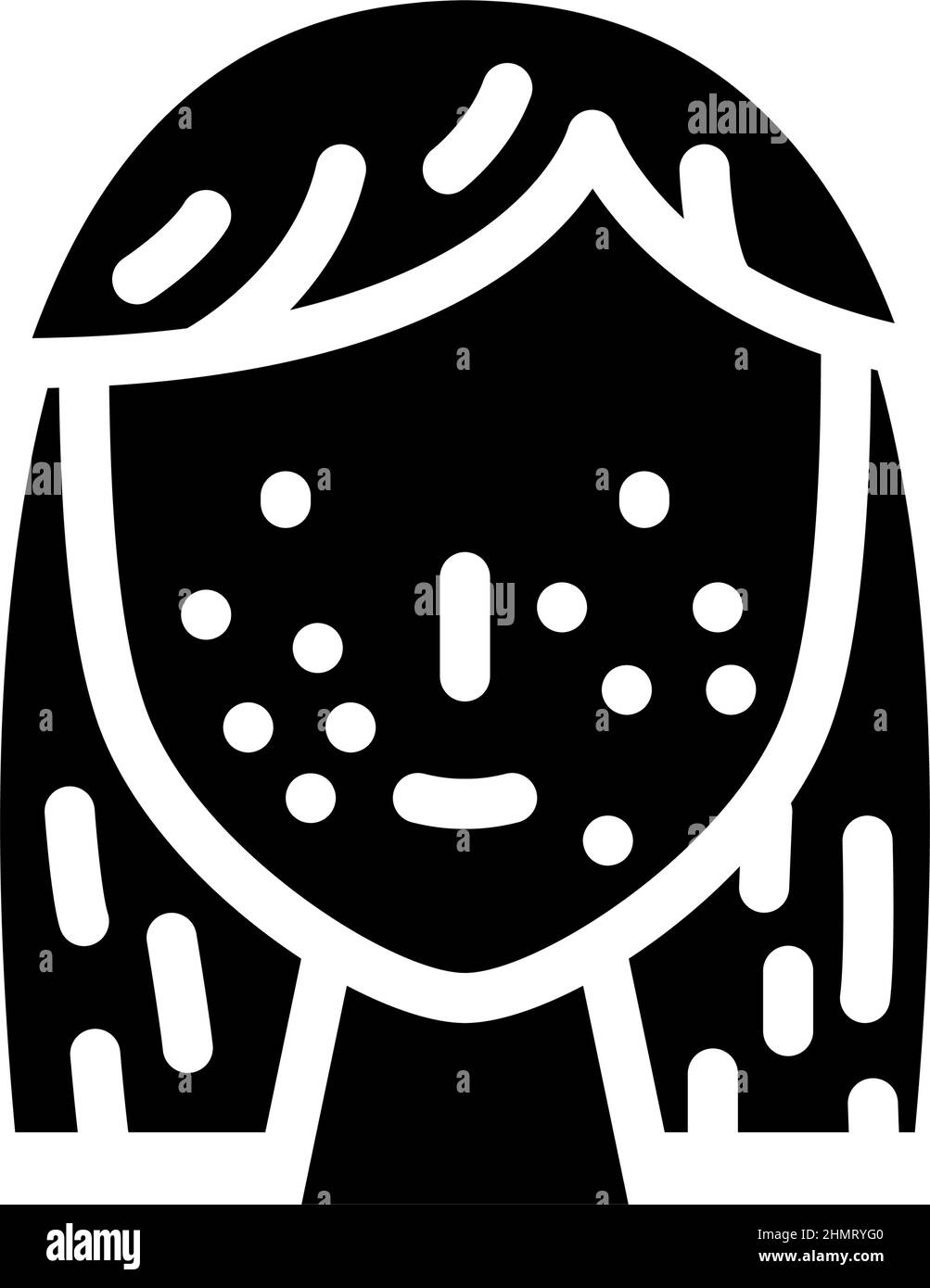Acne Face Skin Problem Glyph Icon Vector Illustration Stock Vector