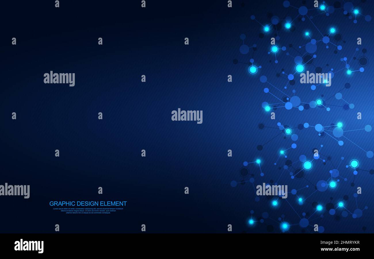 Vector illustration of molecular structure and genetic engineering ...