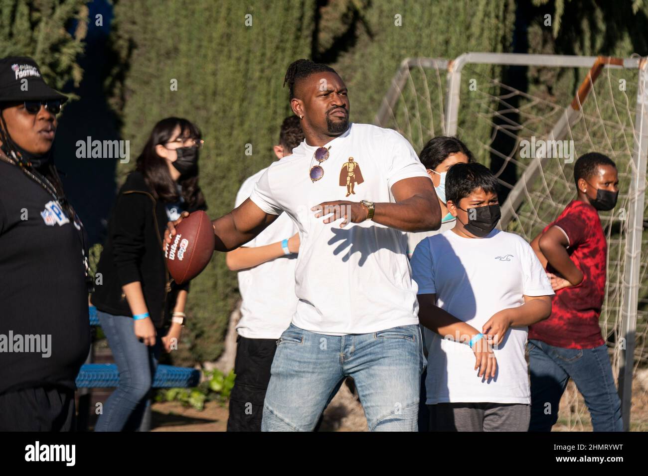 Jason Cabinda of the Detroit Lions throws a pass during the Walter ...