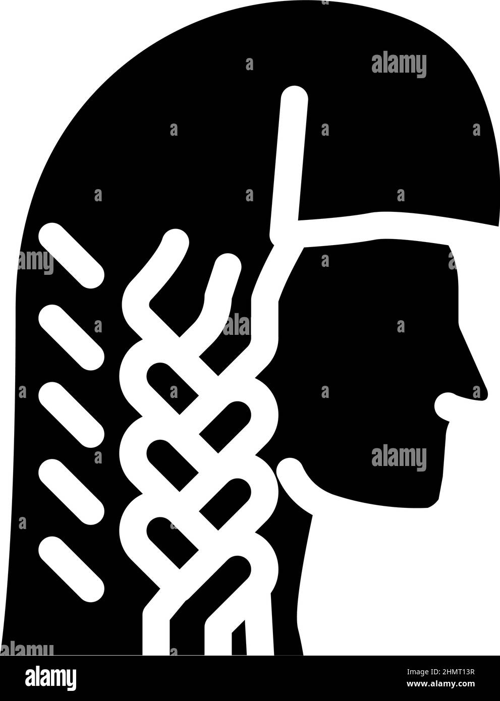 braiding hair glyph icon vector illustration Stock Vector Image & Art ...