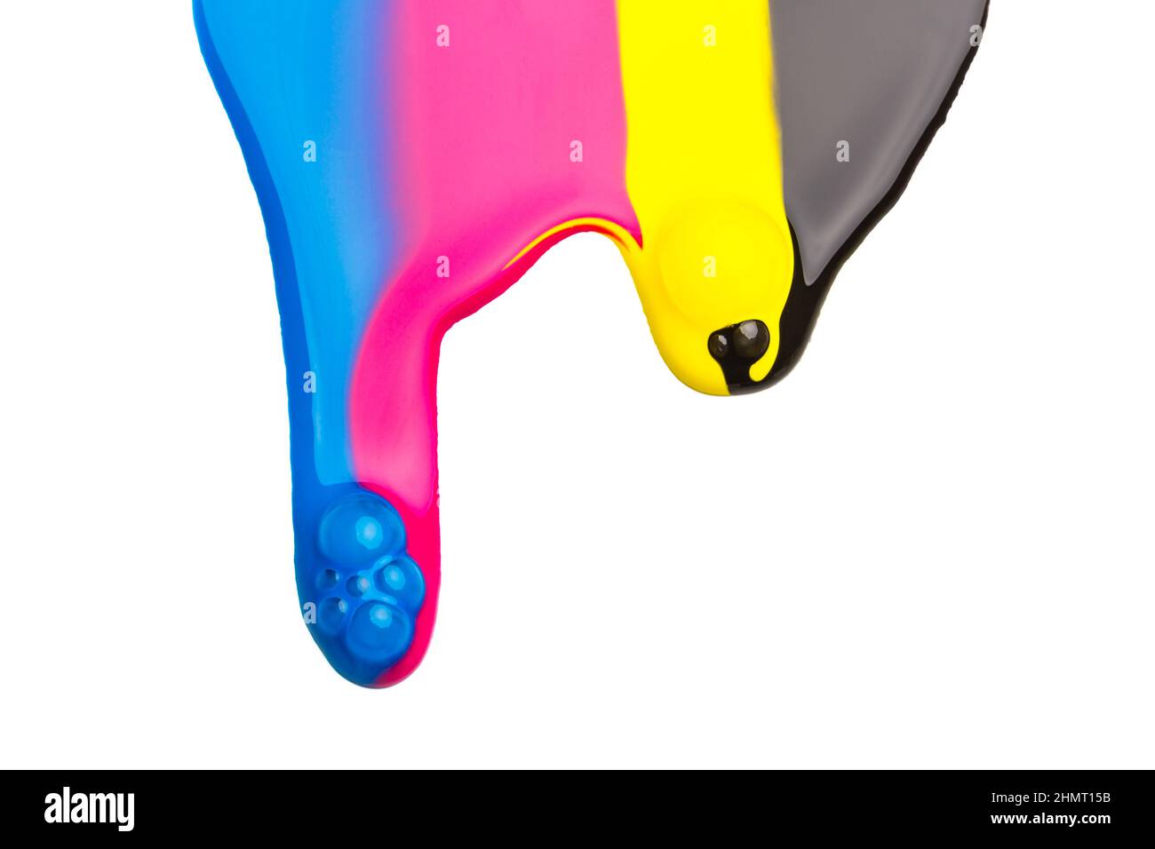 Cmyk ink paint on white background Stock Photo - Alamy
