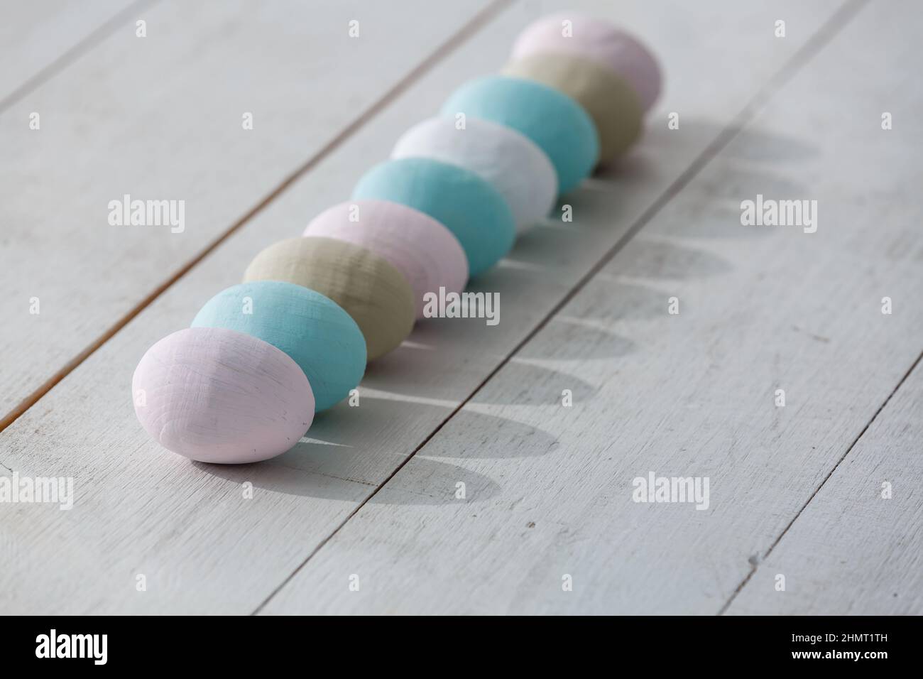 Easter eggs in pastel colors Stock Photo - Alamy