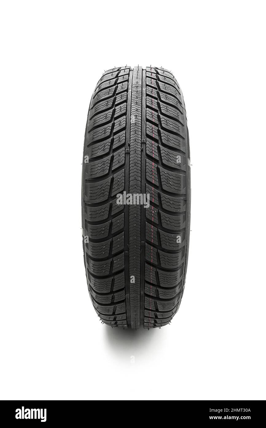 Winter Car tires close-up wheel profile structure on white background Stock Photo - Alamy
