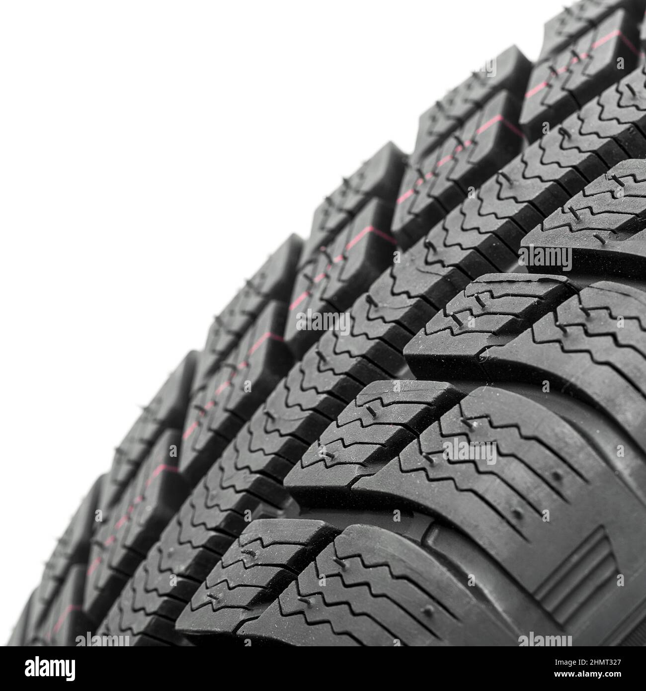 Winter Car tires close-up wheel profile structure on white background Stock Photo - Alamy
