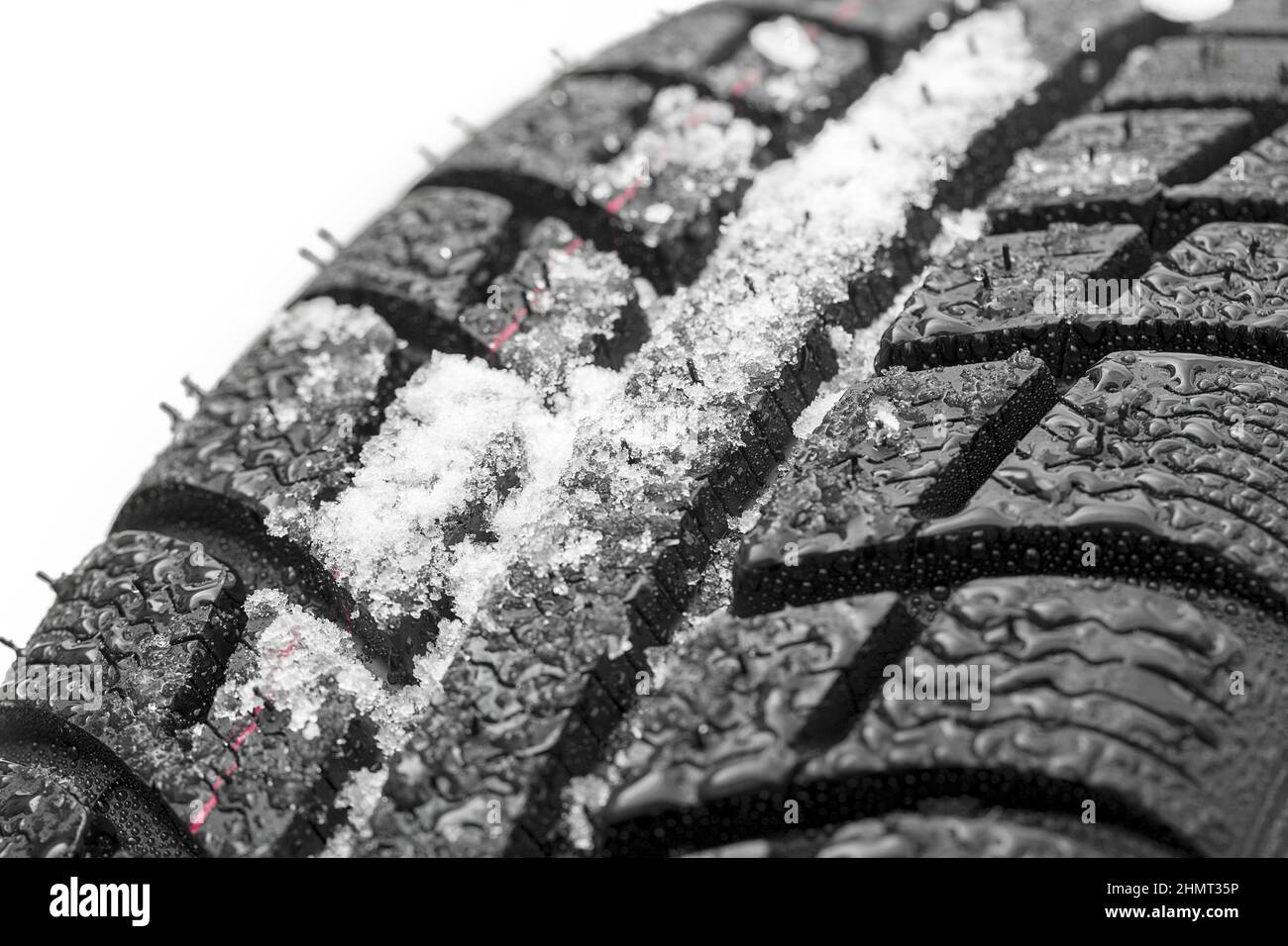 Car tires close-up Winter wheel profile structure with snow on white background Stock Photo - Alamy