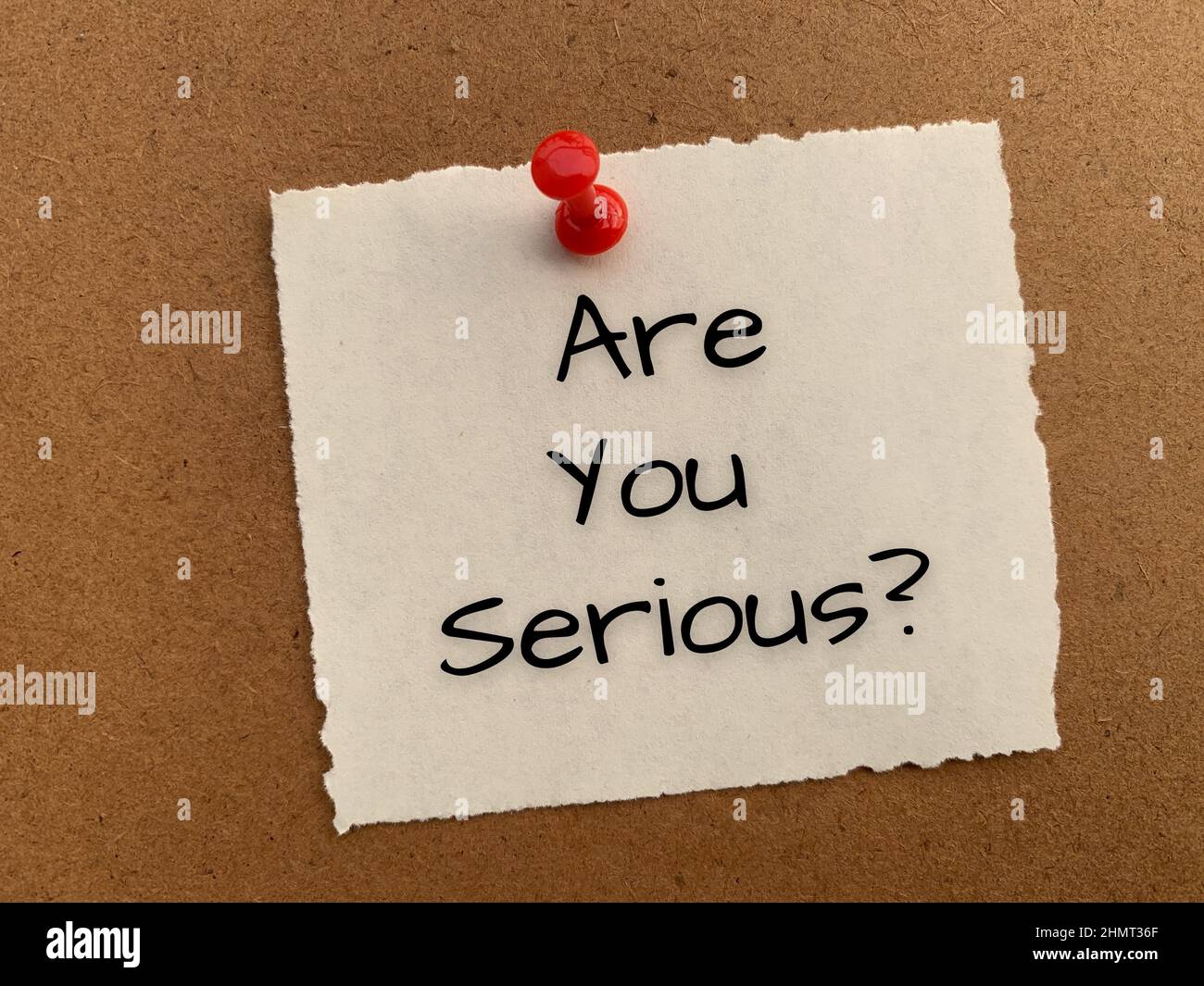 Are you serious text on white notepad Stock Photo - Alamy