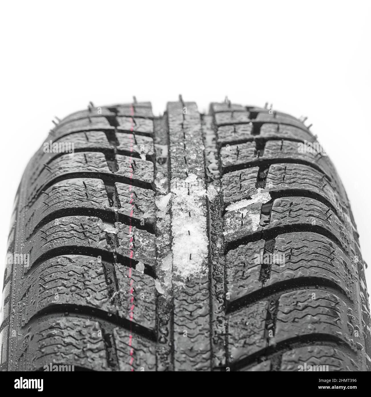 Car tires close-up Winter wheel profile structure with snow on white background Stock Photo - Alamy