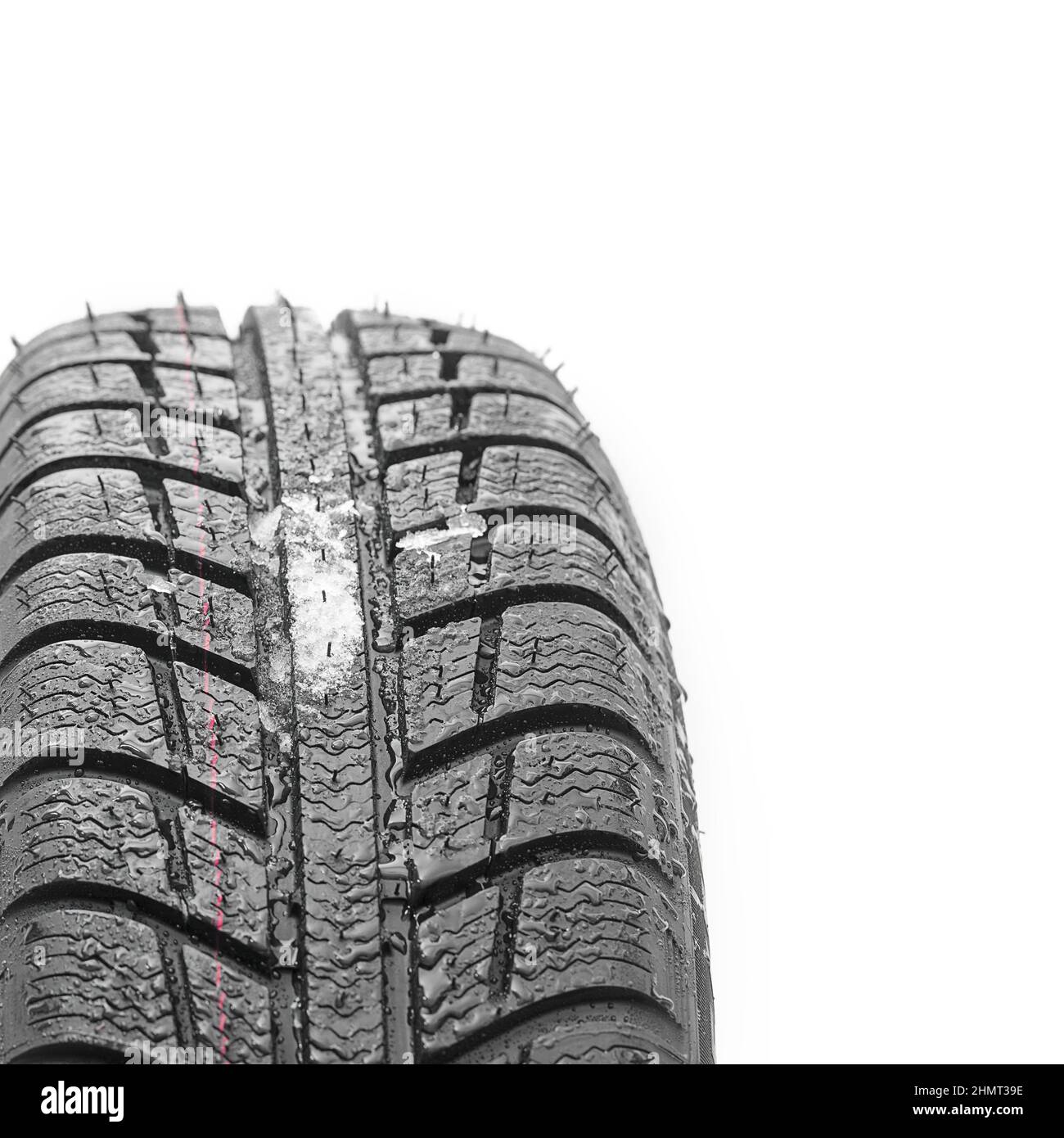 Car tires close-up Winter wheel profile structure with snow on white background Stock Photo - Alamy