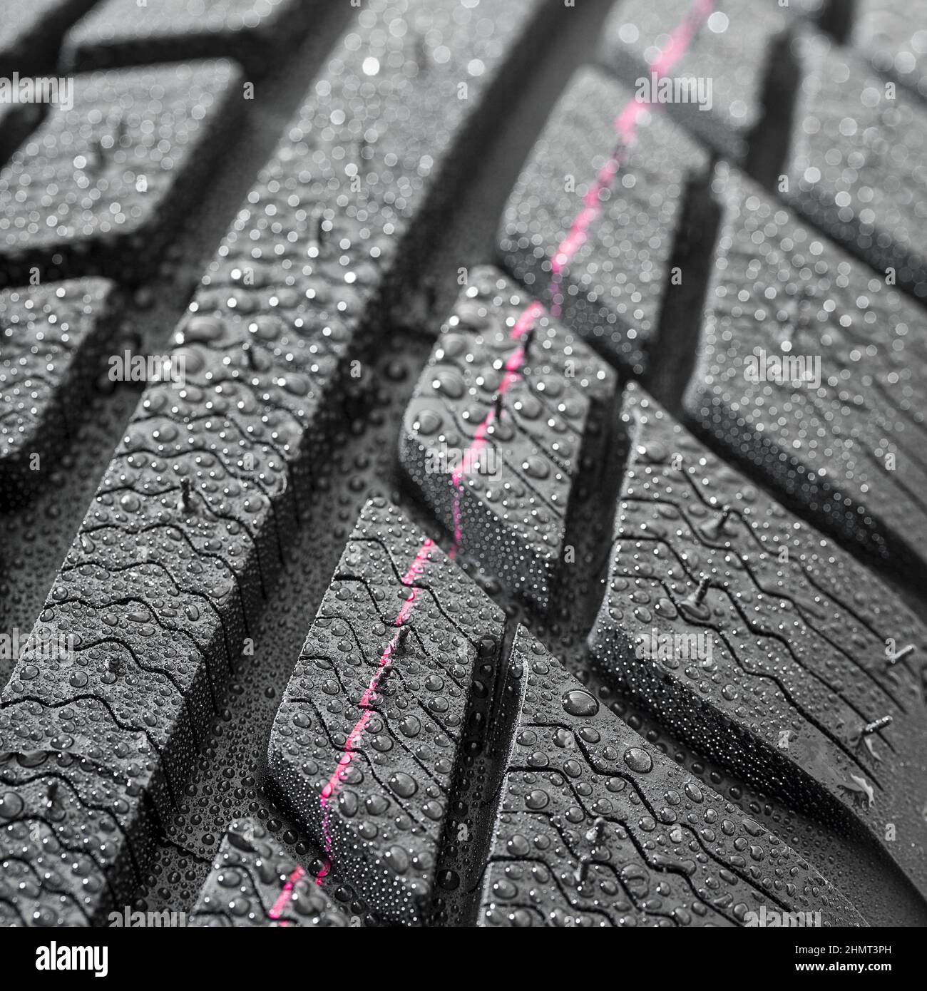 Car tires close-up Winter wheel profile structure with waterdrops Stock Photo - Alamy