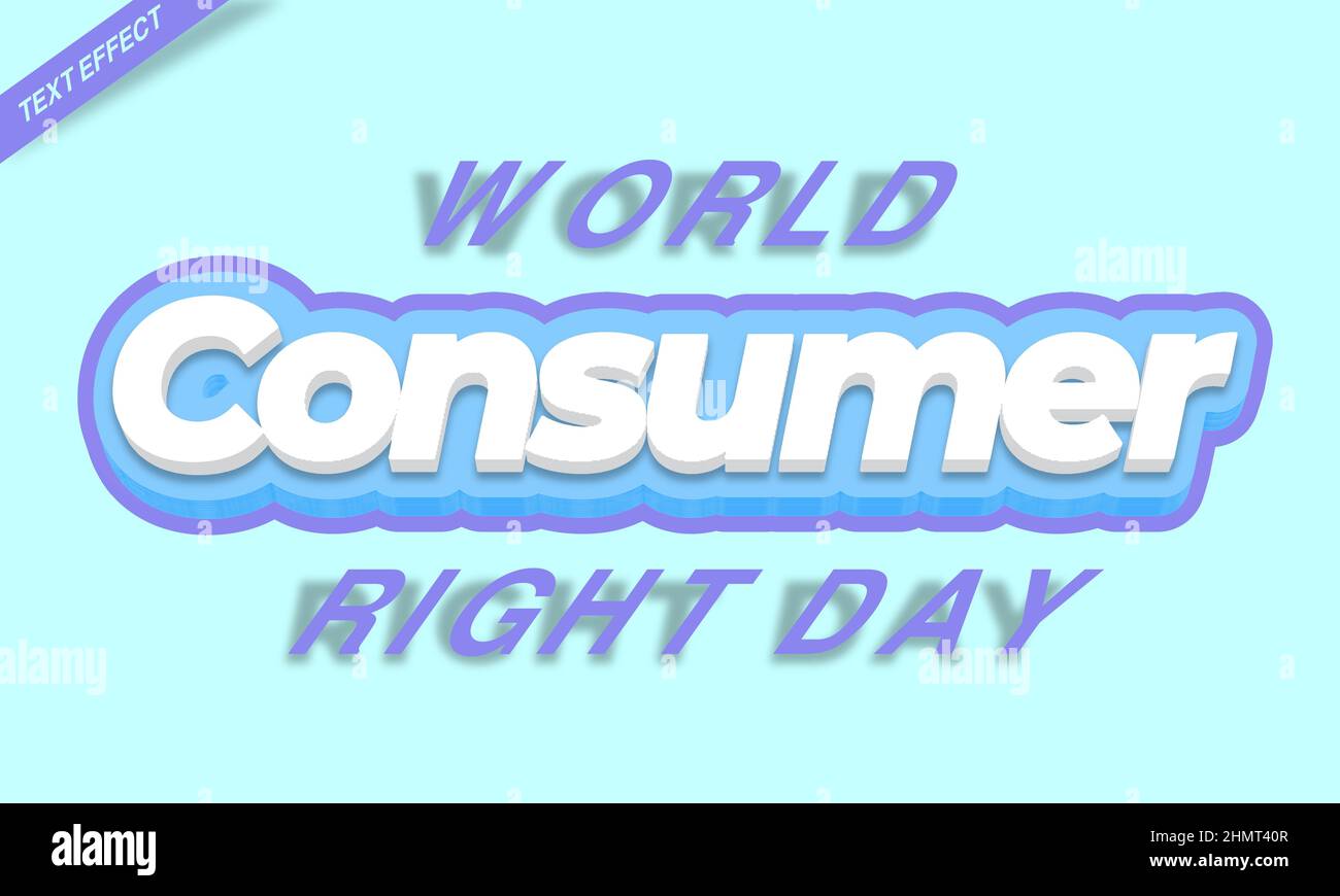 world consumer right day colorful text effect design Stock Vector Image ...